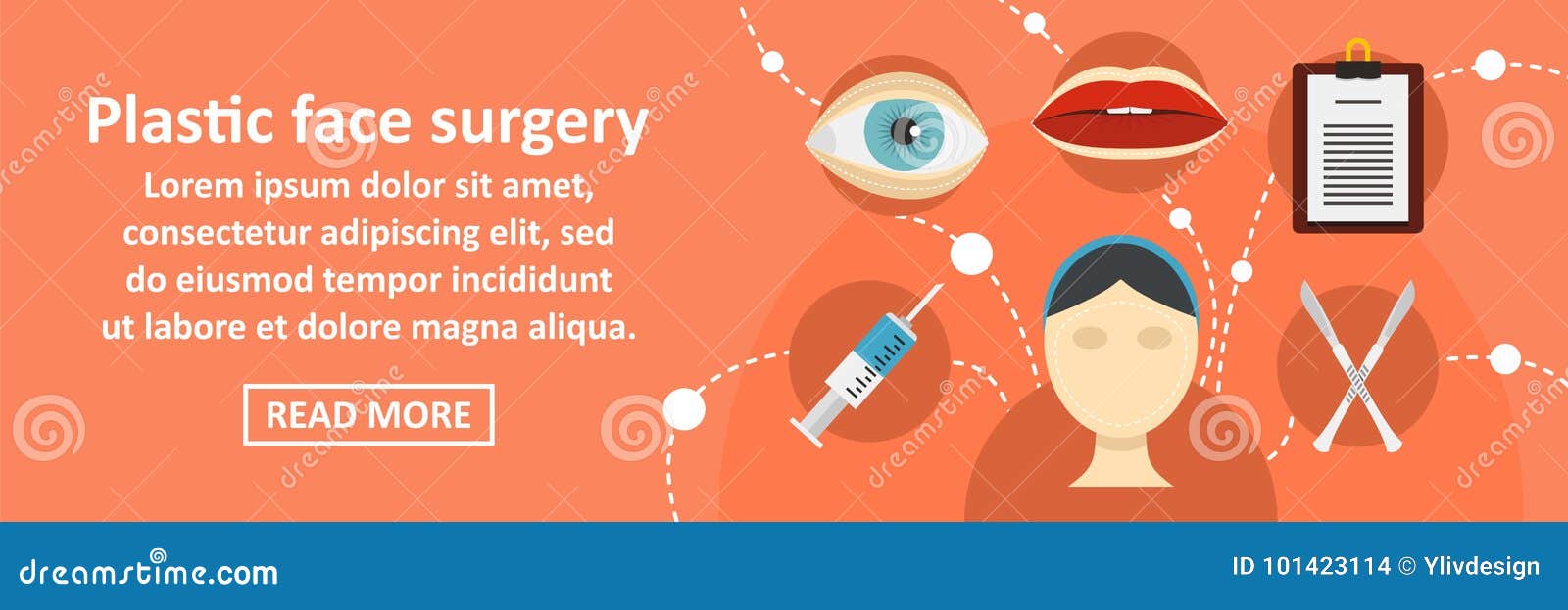 Plastic Face Surgery Banner Horizontal Concept Stock Vector ...
