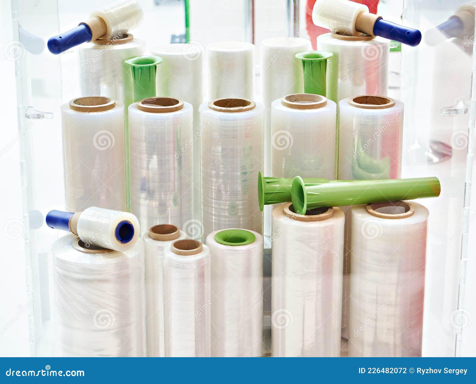Plastic film rolls stock photo. Image of factory, film - 226482072