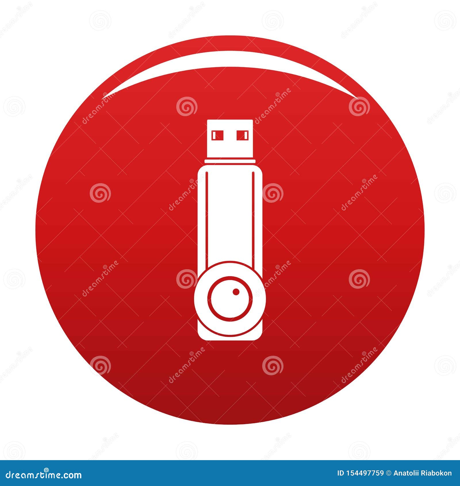 Plastic Flash Drive Icon Vector Red Stock Vector - Illustration of ...