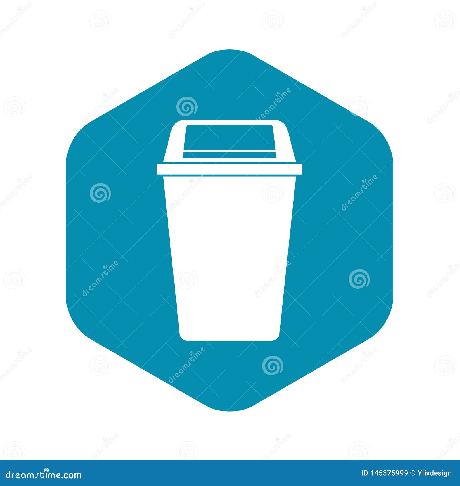 Plastic Flip Lid Bin Icon, Simple Style Stock Vector - Illustration of ...