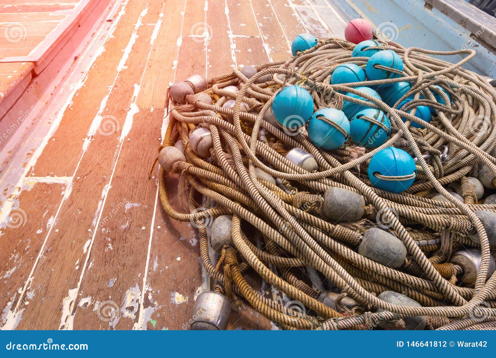 Plastic Float for Fishing Nets on Ship Stock Photo - Image of fishnet ...