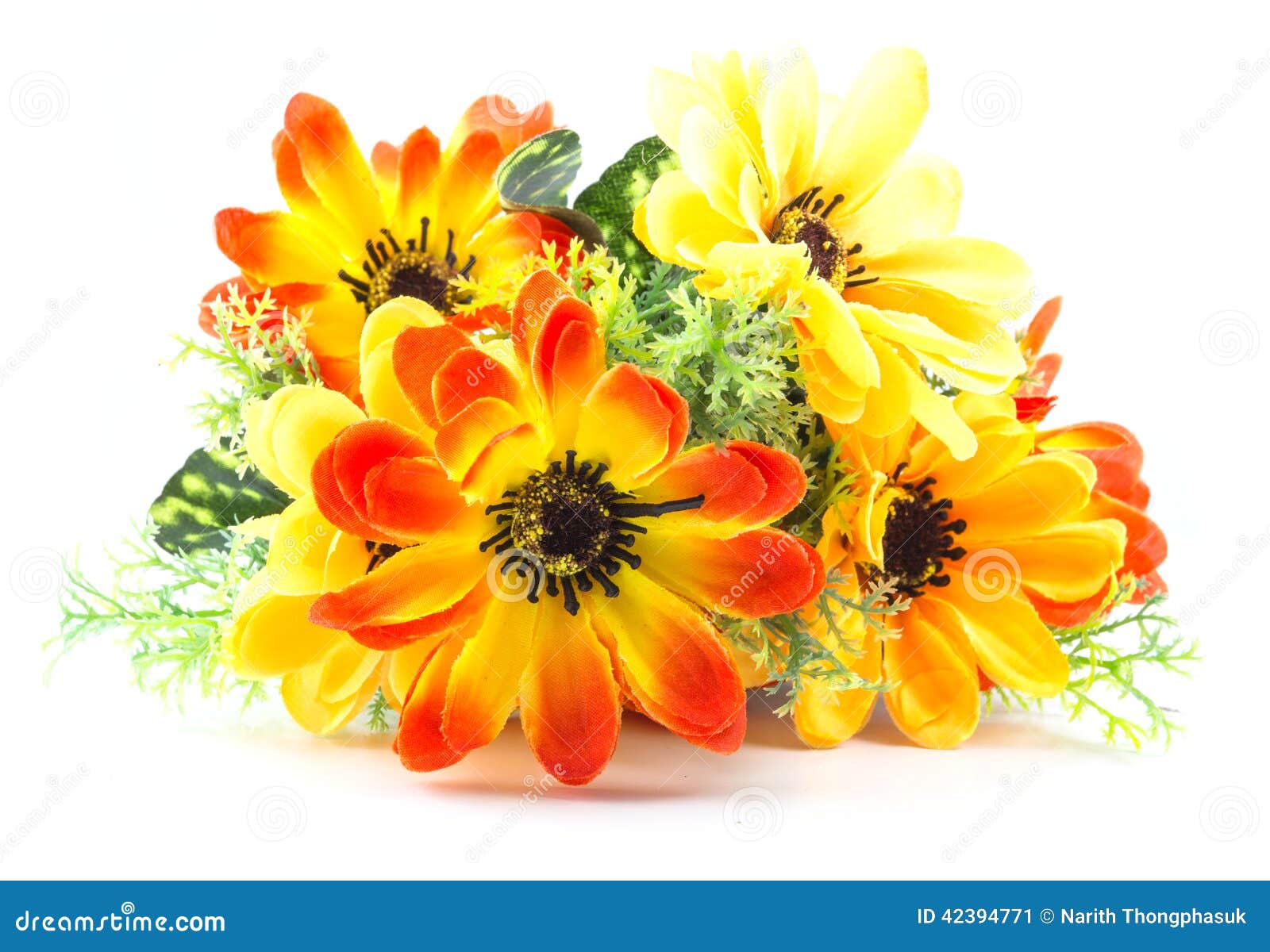 Plastic flowers. stock image. Image of leaf, beauty, bloom - 42394771