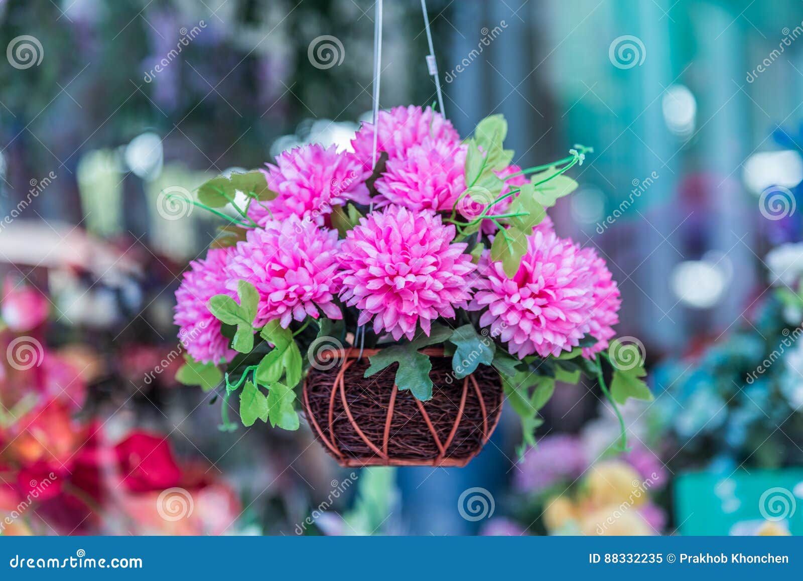 Plastic Flowers in the Gardens. Stock Image - Image of color, design ...