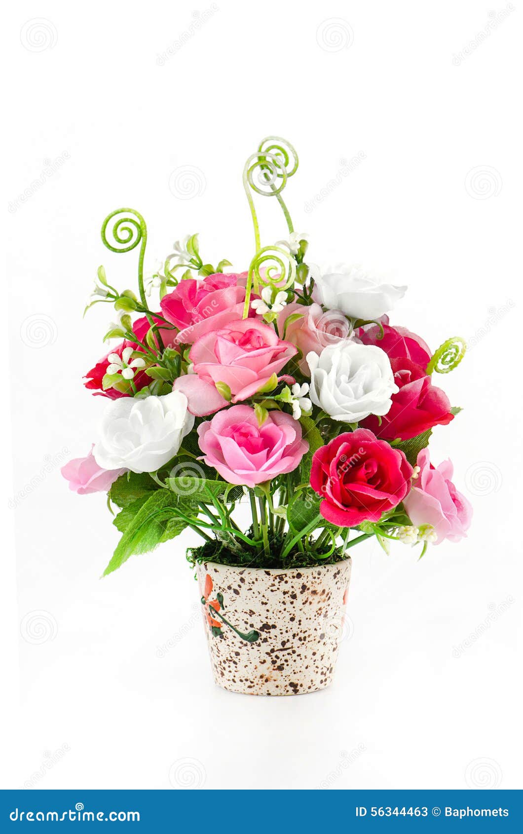 Plastic Flowers Isolate on White Background, Fake Flowers Stock Image ...