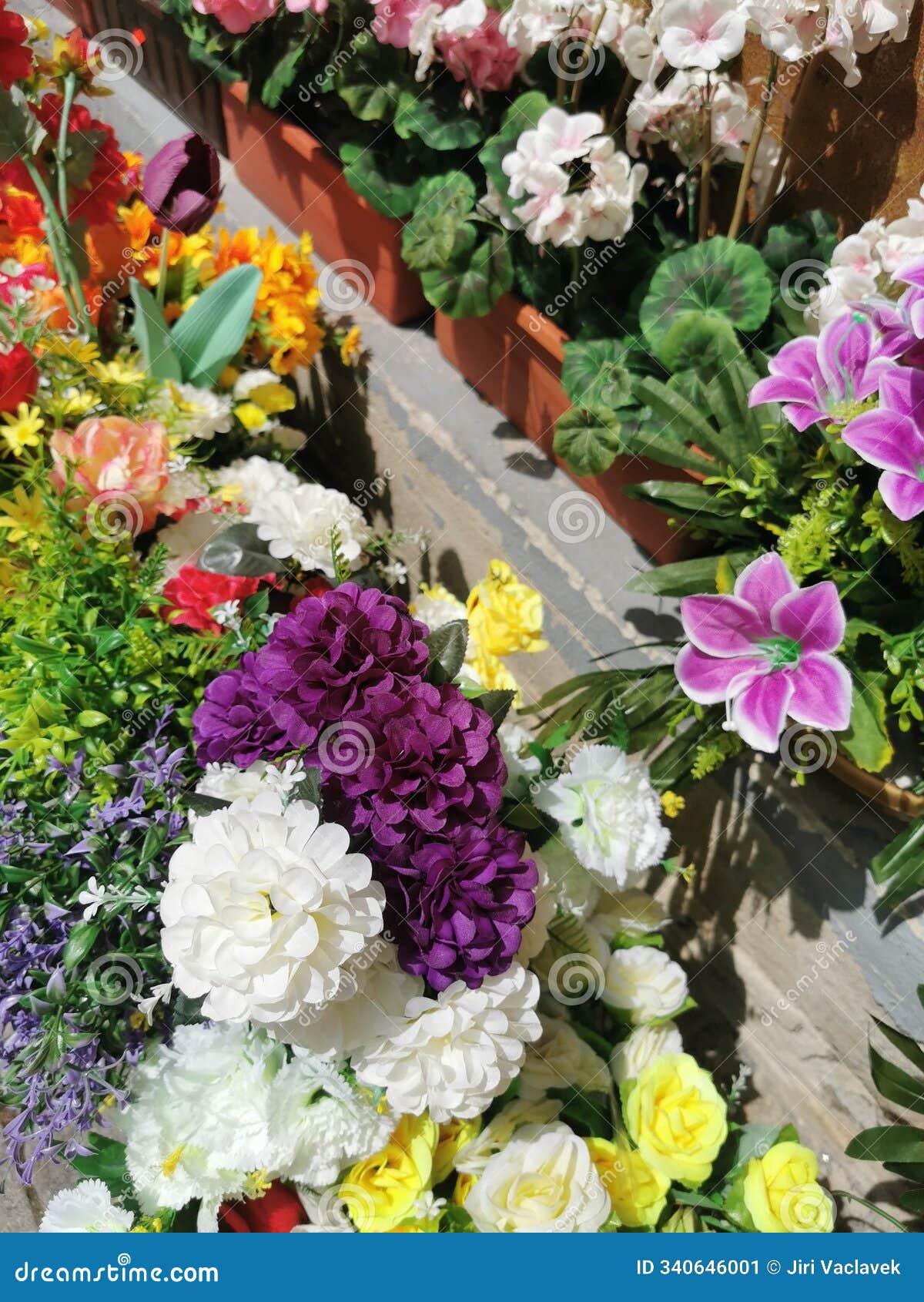 Plastic flowers texture stock image. Image of nice, bouquet - 340646001