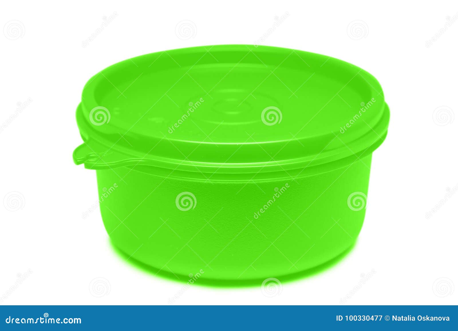 Bright Green Plastic Food Container Isolated Stock Image - Image of ...