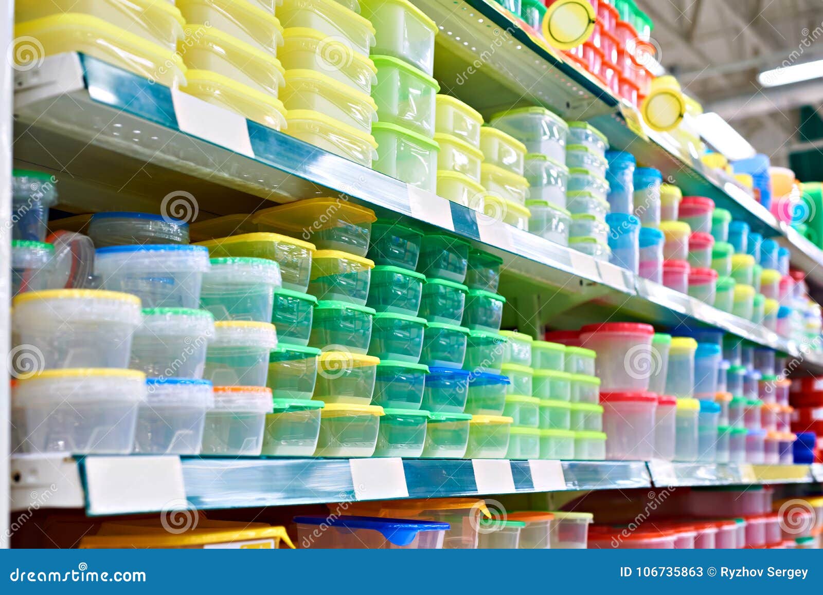 Plastic Food Boxes in Store Stock Image - Image of product, clear ...