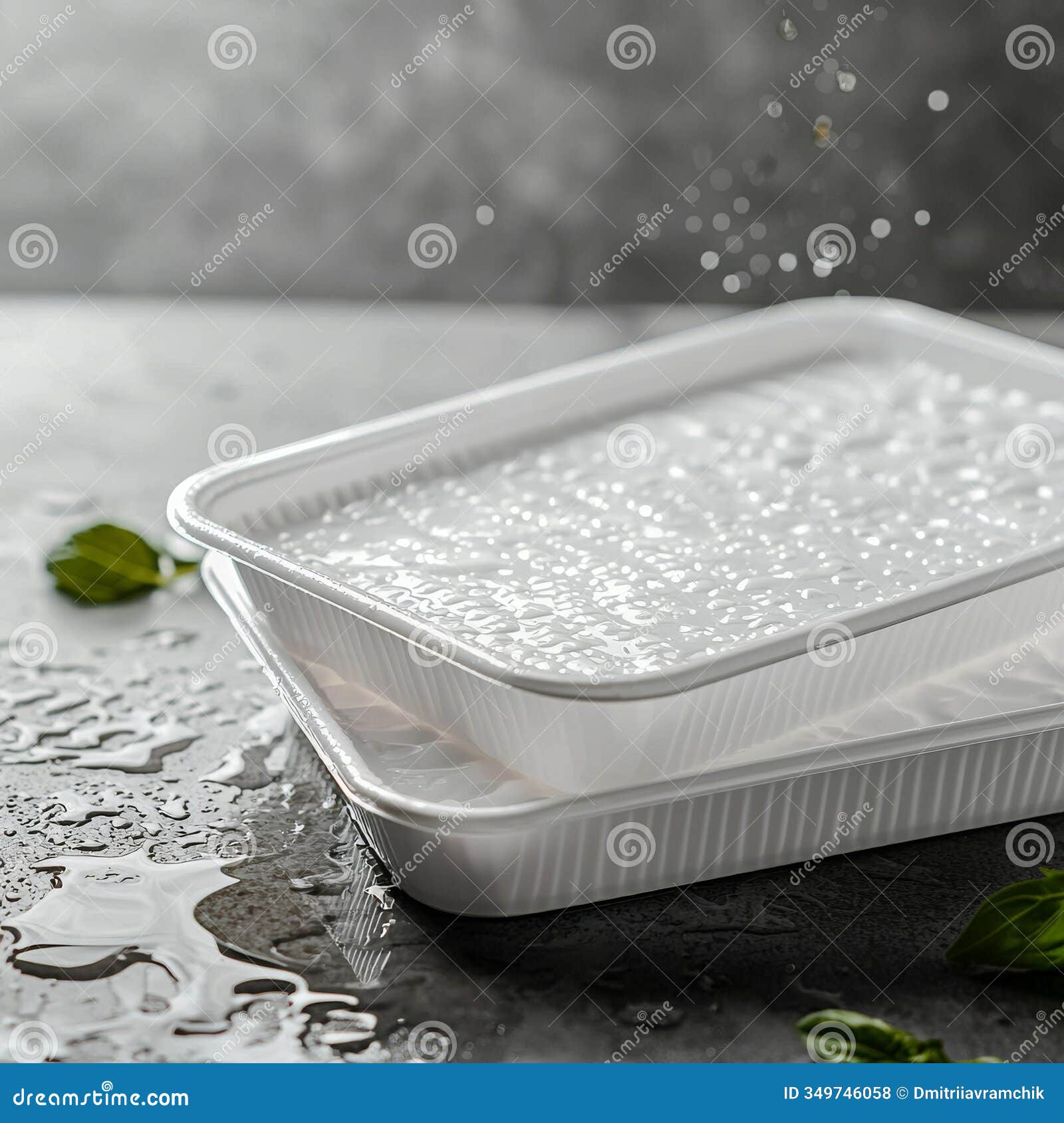 Plastic Food Container with Rippled Sides that is White in Color Stock ...