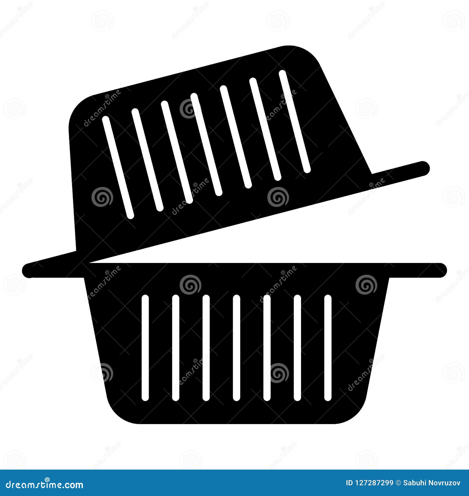 Plastic Food Container Solid Icon. Meal Box Vector Illustration ...