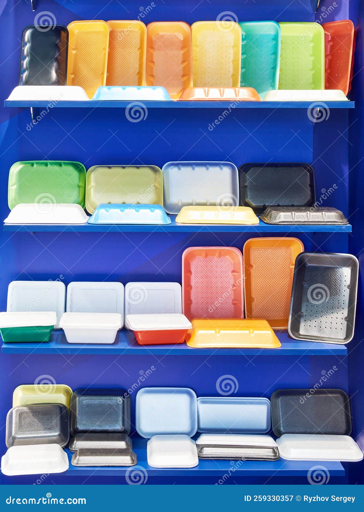 Plastic Food Containers in Exhibition Stock Image - Image of clear ...