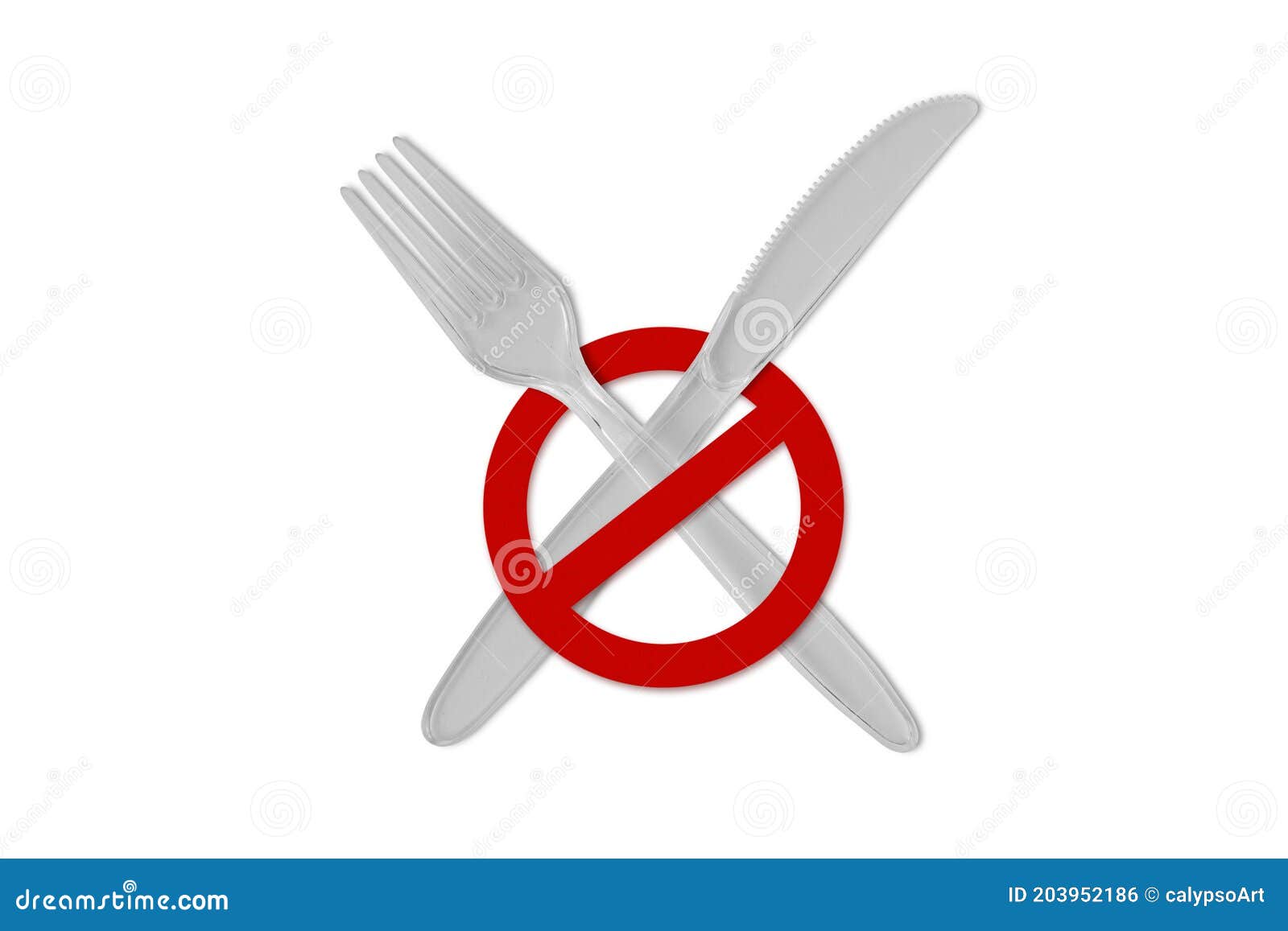 Plastic Fork and Knife with Restriction Sign - Stop Plastic Cutlery ...