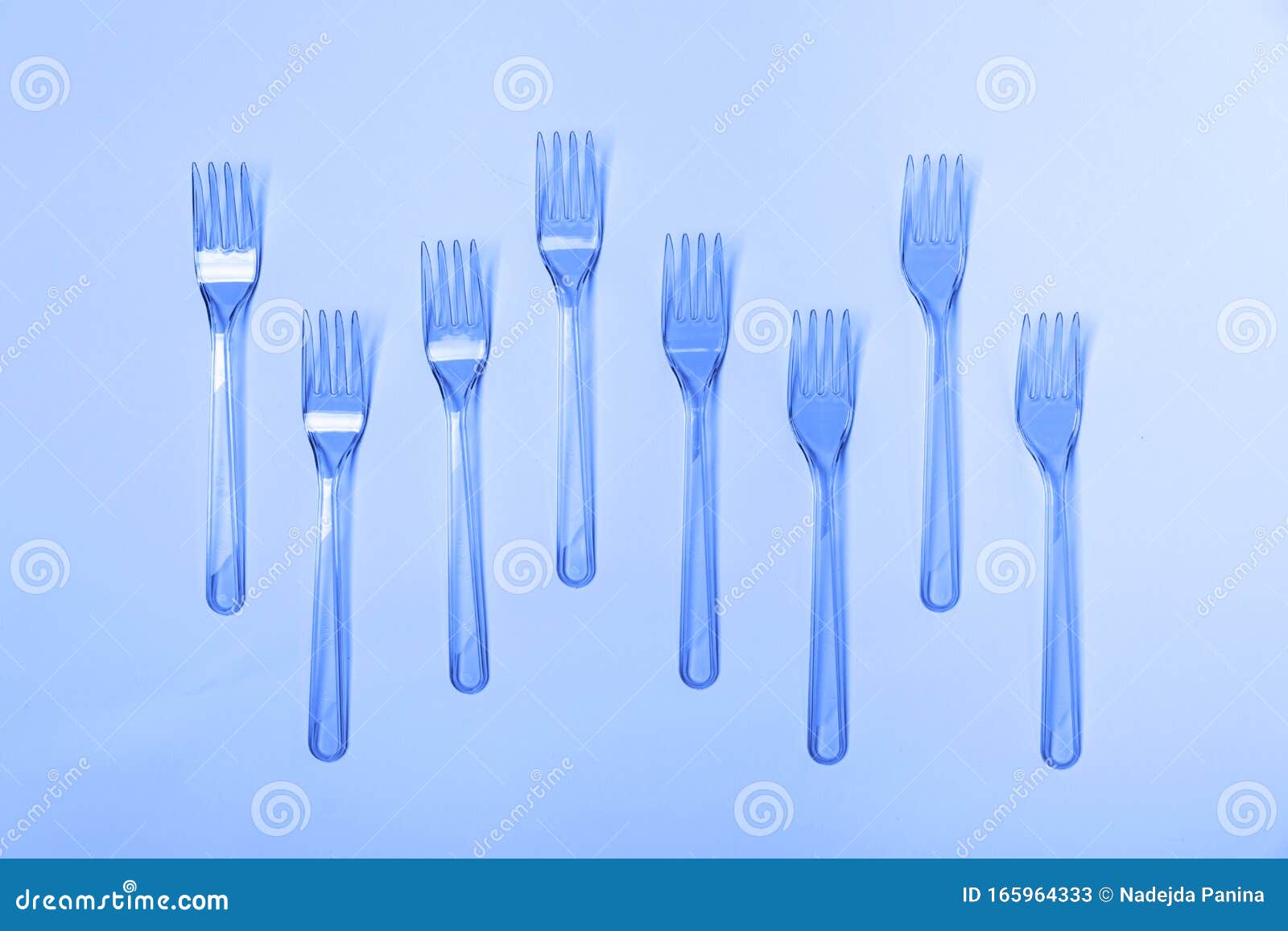 Plastic Fork Pattern on Classic Blue Background Stock Image - Image of ...