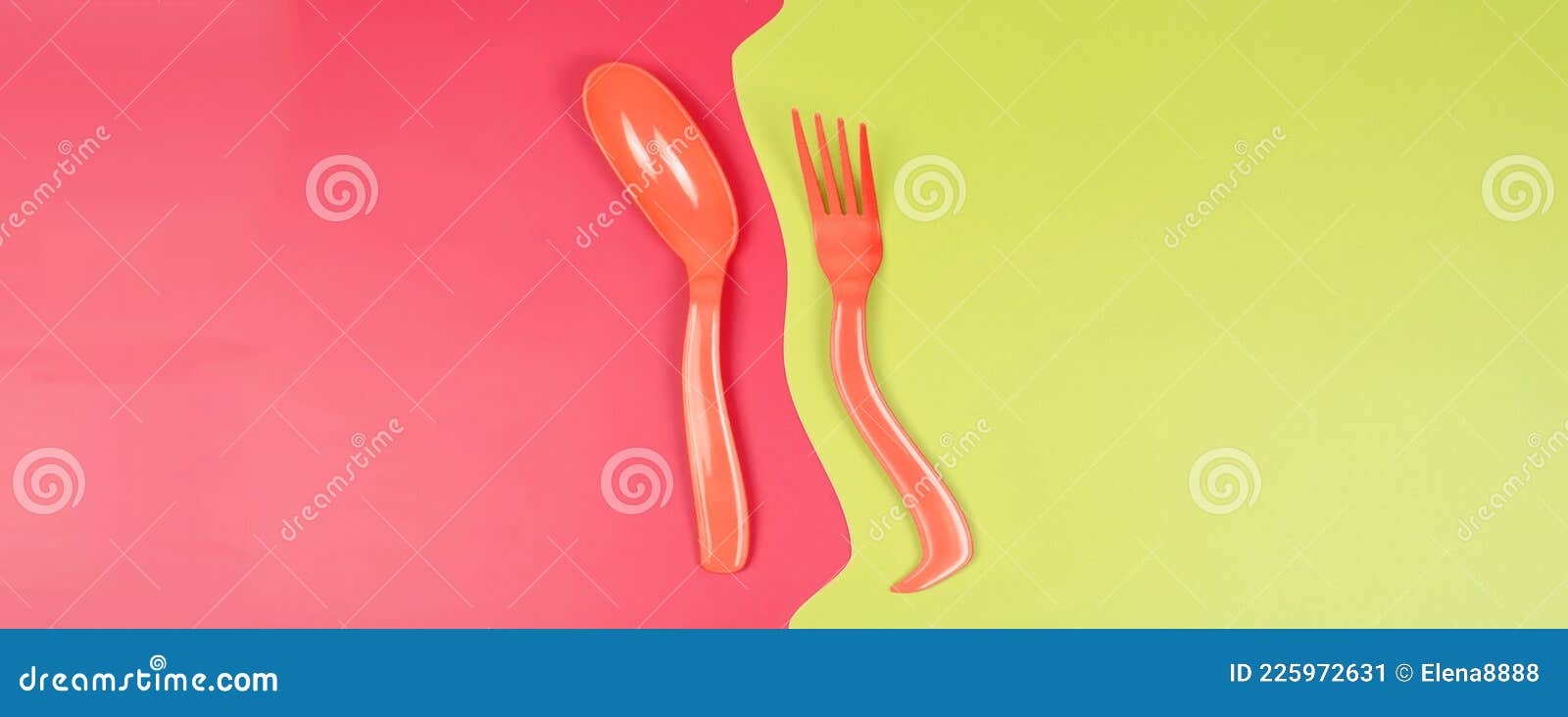 Plastic Fork and Spoon with Distortion and Defomation Effect ...