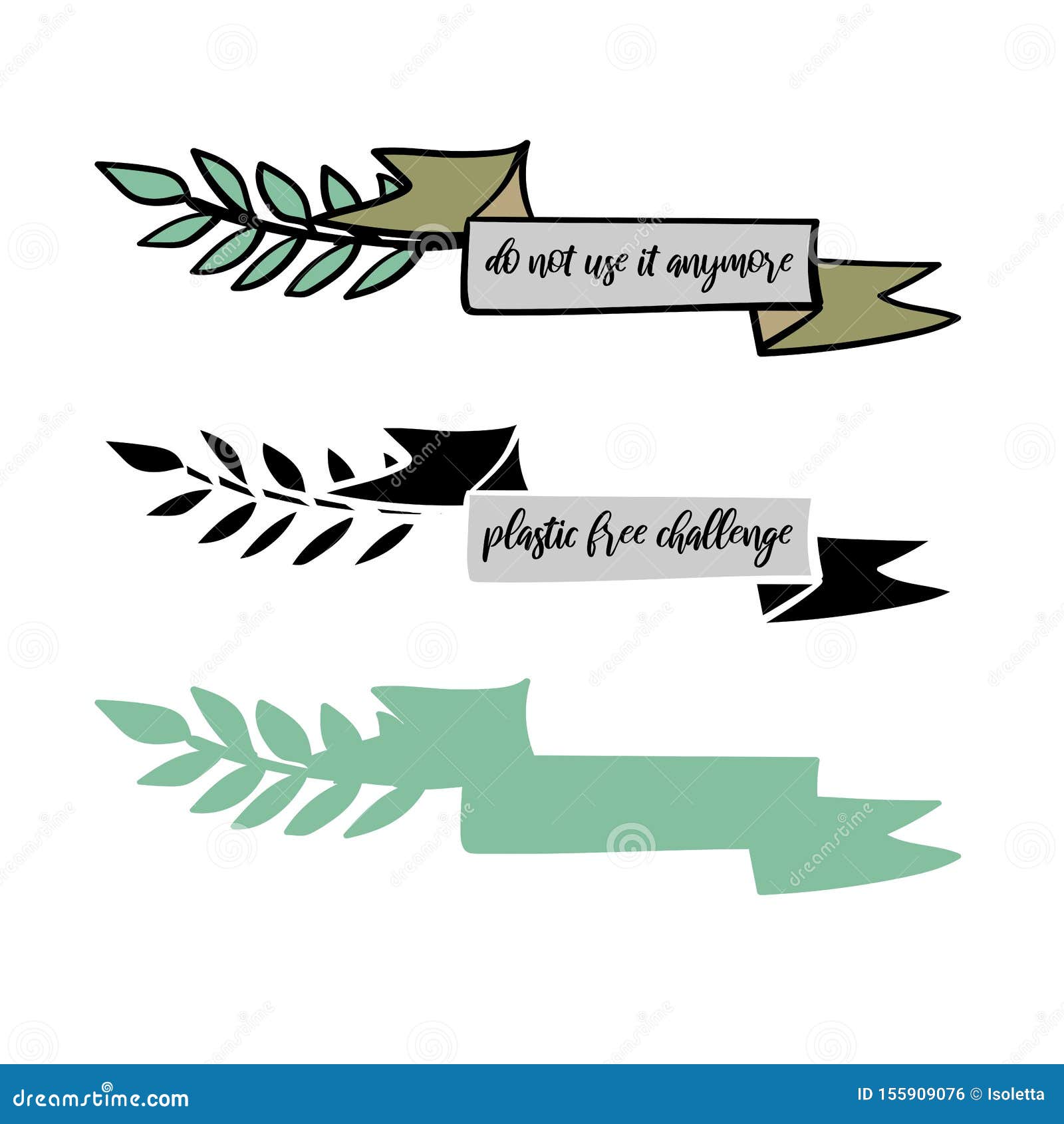 Plastic Free Challenge. Do Not Use it Anymore. Vector Badges Stock ...