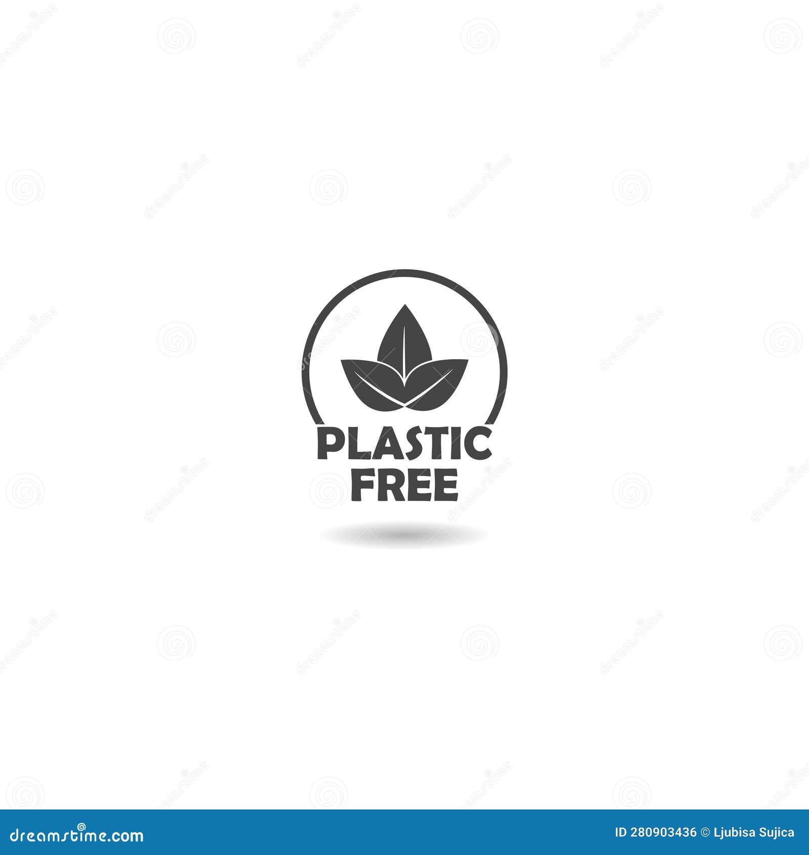 Plastic Free Icon with Shadow Stock Vector - Illustration of vector ...