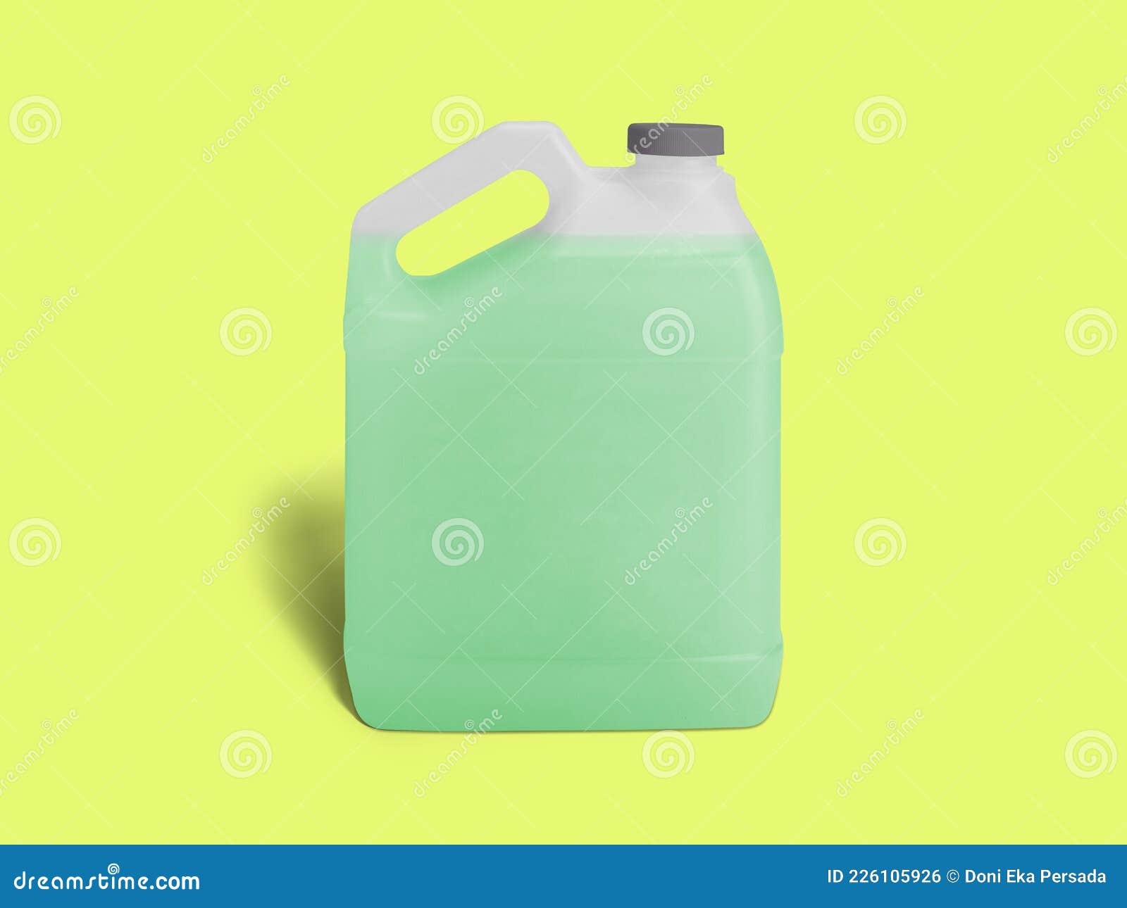 Plastic Gallon Containers for Liquid Products Packaging Stock Photo ...