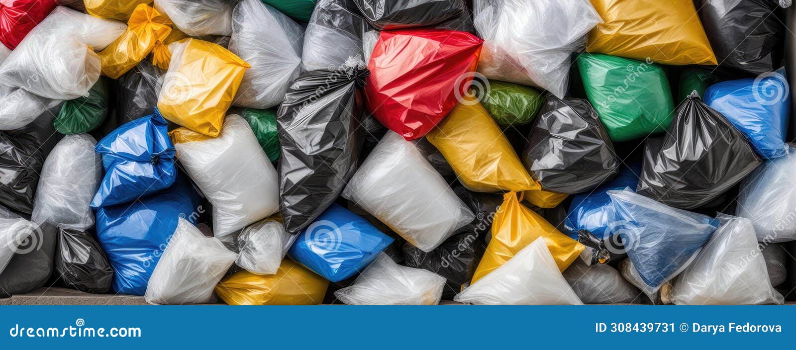 Plastic Garbage Bags Piled in Environmental Waste Concept Stock Image ...