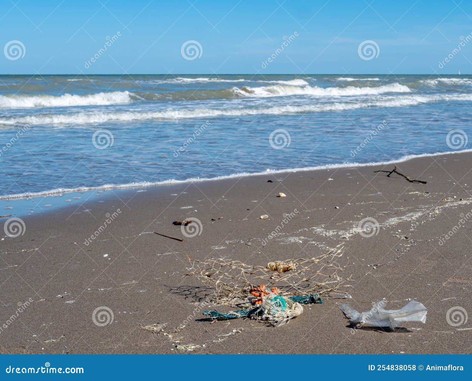 Plastic Garbage on a Beach Environmental Pollution Stock Photo - Image ...