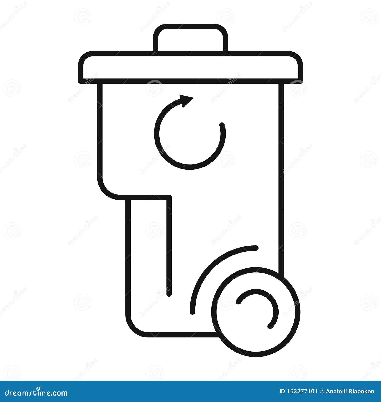 Plastic Garbage Bin Icon, Outline Style Stock Vector - Illustration of ...