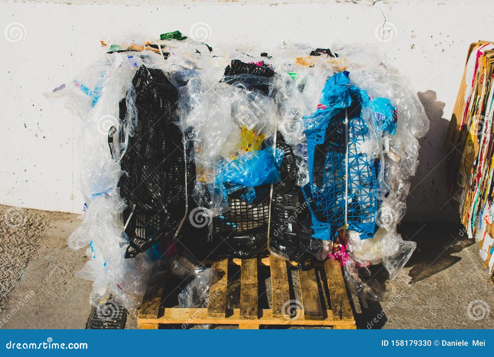 Plastic garbage collection editorial image. Image of cardboard - 158179330