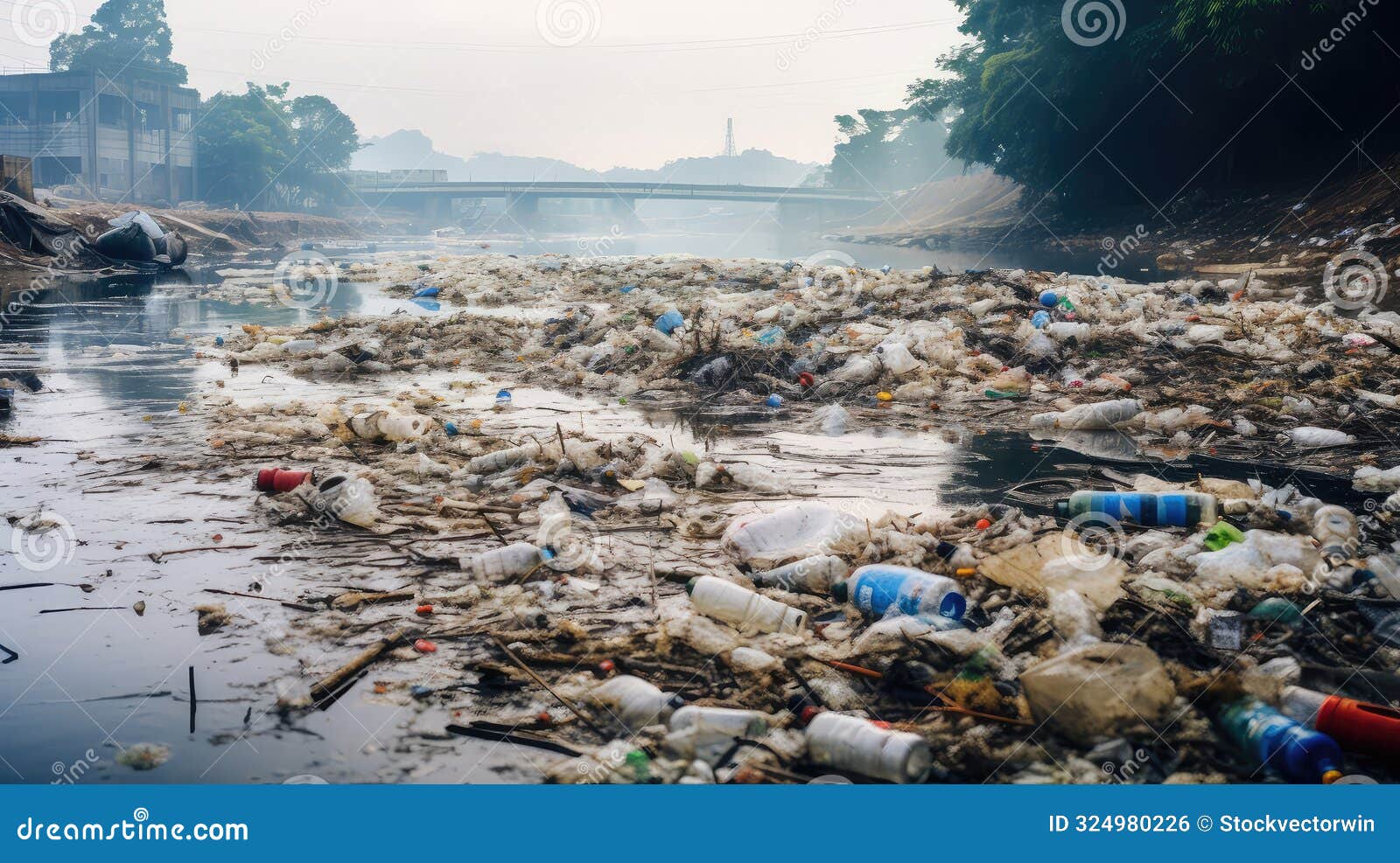 Plastic garbage stock illustration. Illustration of crisis - 324980226