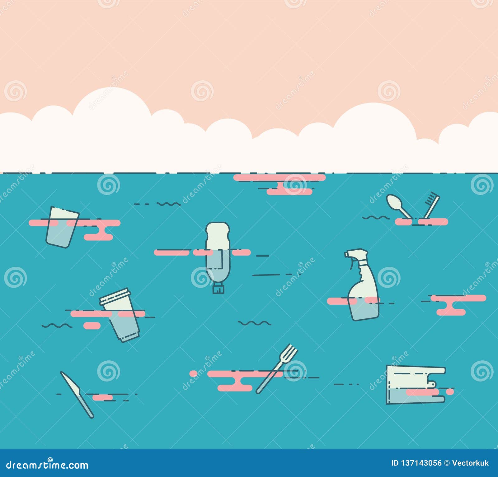 Plastic Garbage. Cartoon Vector Illustration On White Background ...