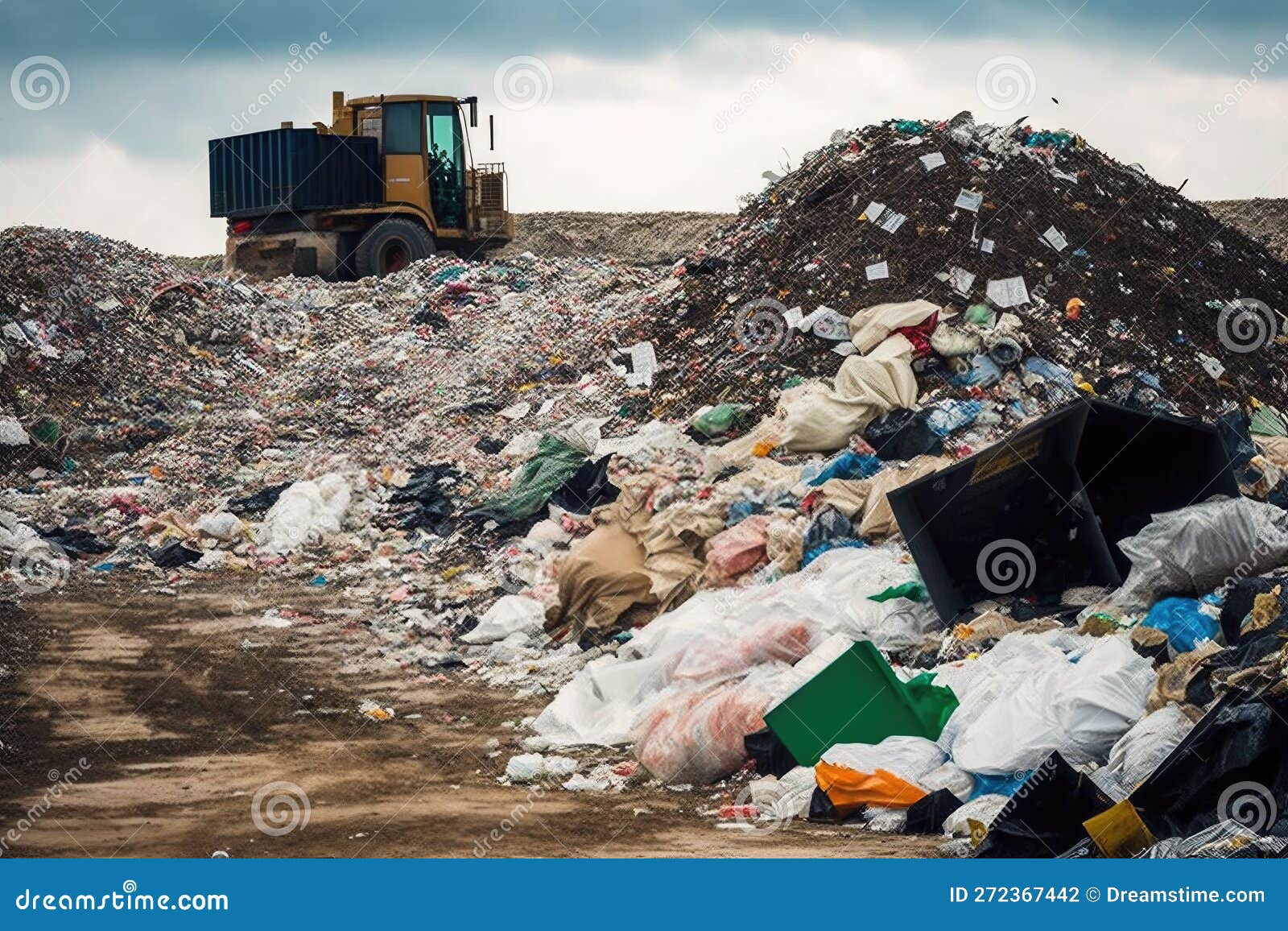 Plastic Garbage and Trash on Dump Site Overflowing Garbage Stock ...
