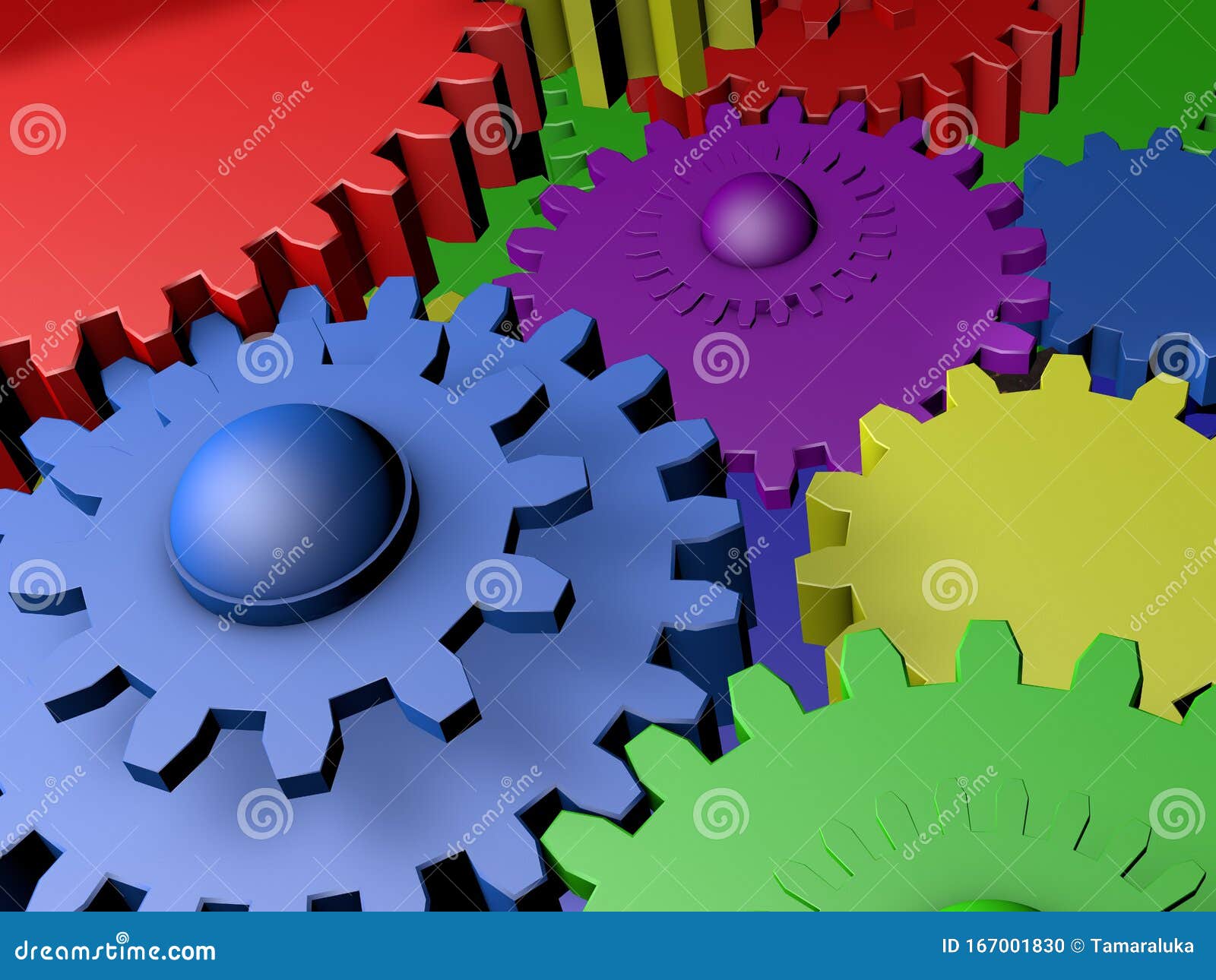 Plastic Gears of Different Colors Stock Illustration - Illustration of ...