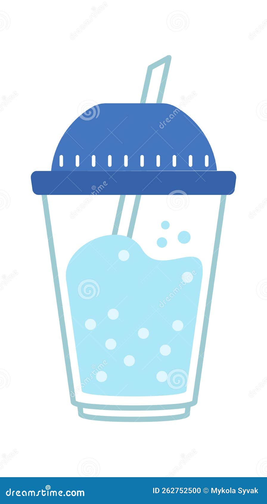 Plastic glass of water stock vector. Illustration of white - 262752500