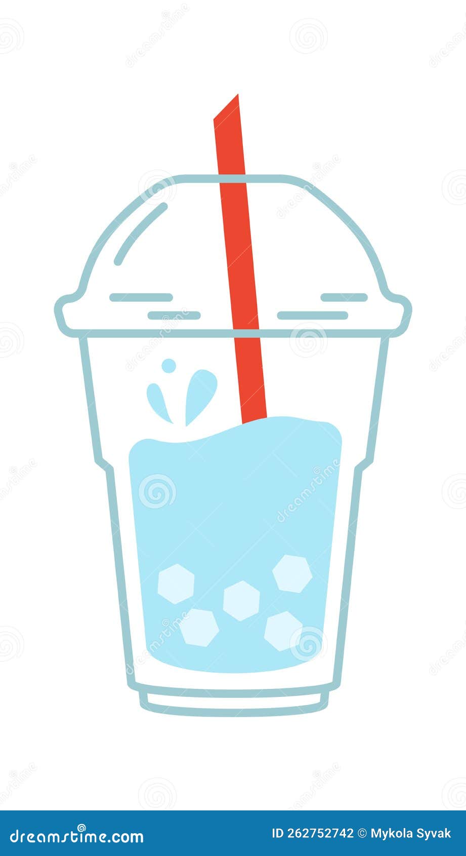 Plastic glass of water stock vector. Illustration of juice - 262752742