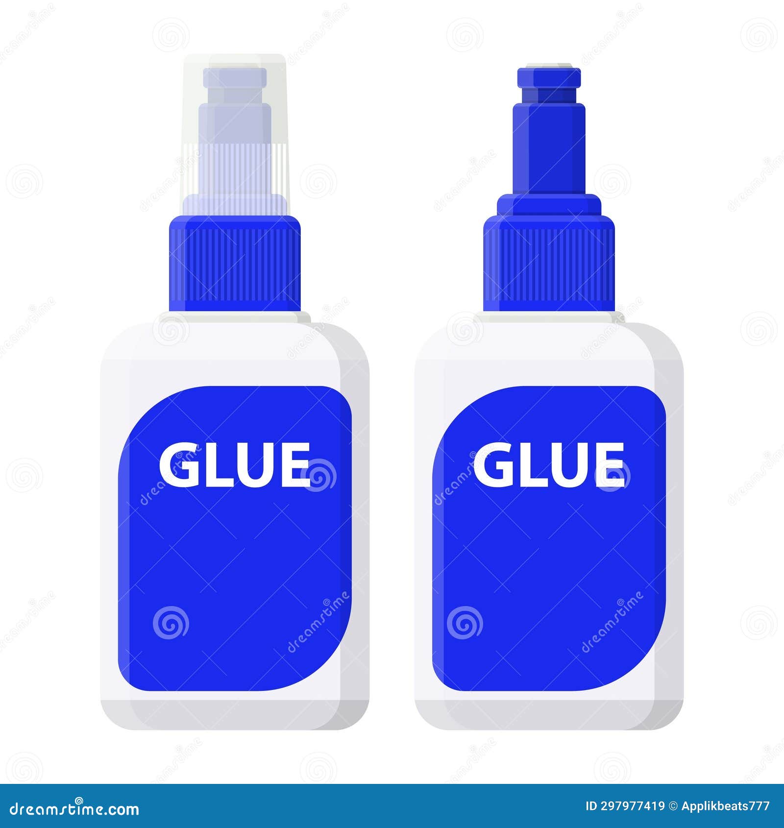 Plastic Glue, with Open Lid and Closed Stock Illustration ...