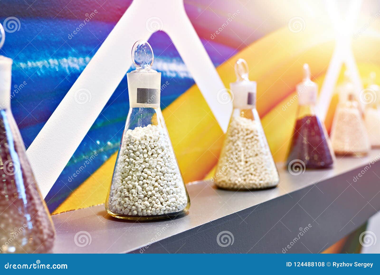 Plastic granular polymer stock photo. Image of three - 124488108