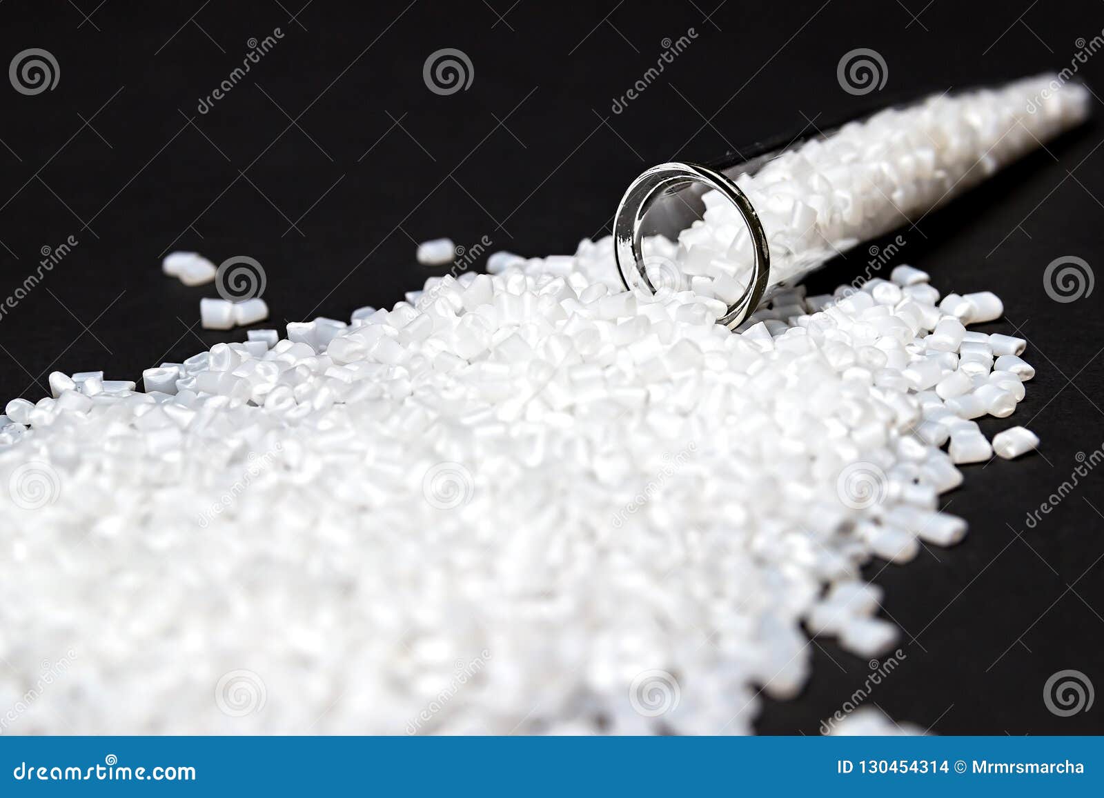 Plastic in Granules. Polymer. on a Black Background. Stock Photo ...