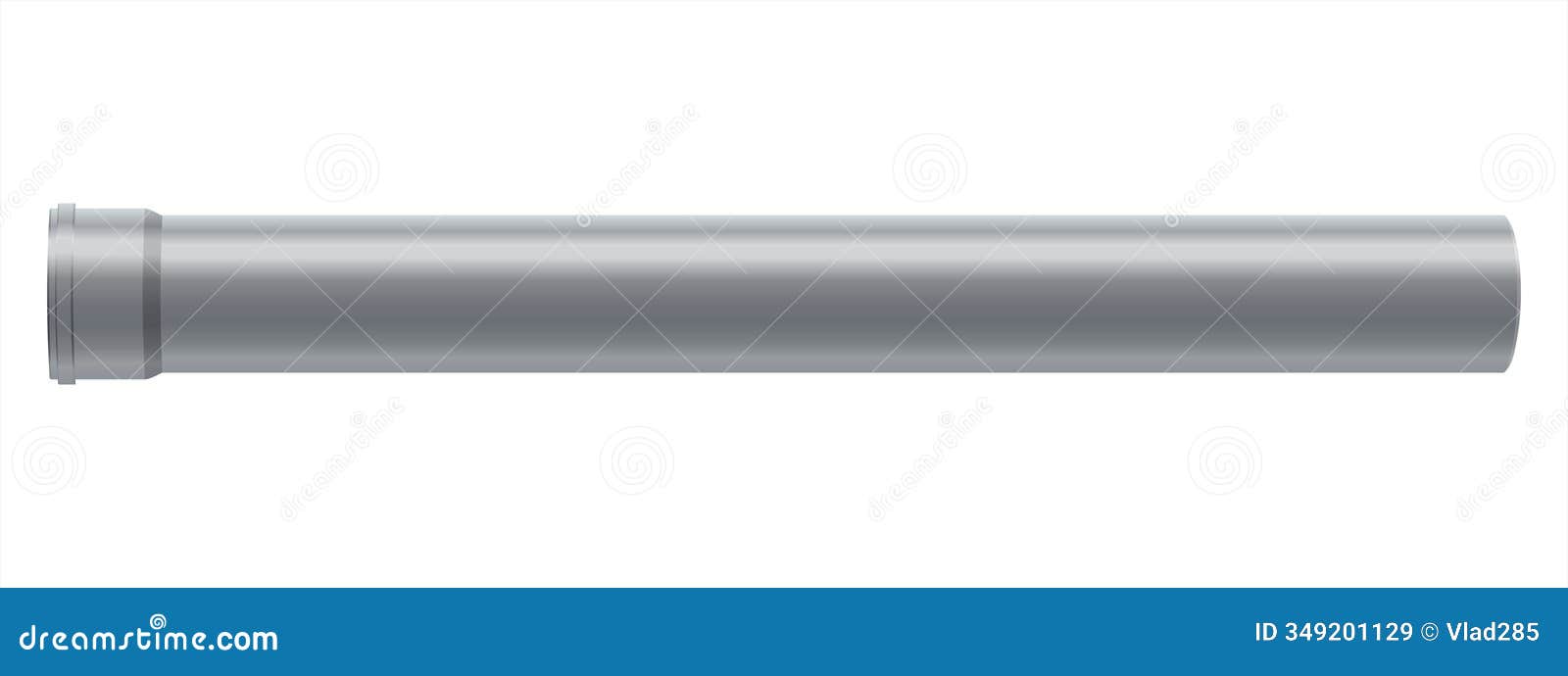 Plastic Gray Straight Pipe in Realistic Style. Stock Vector ...