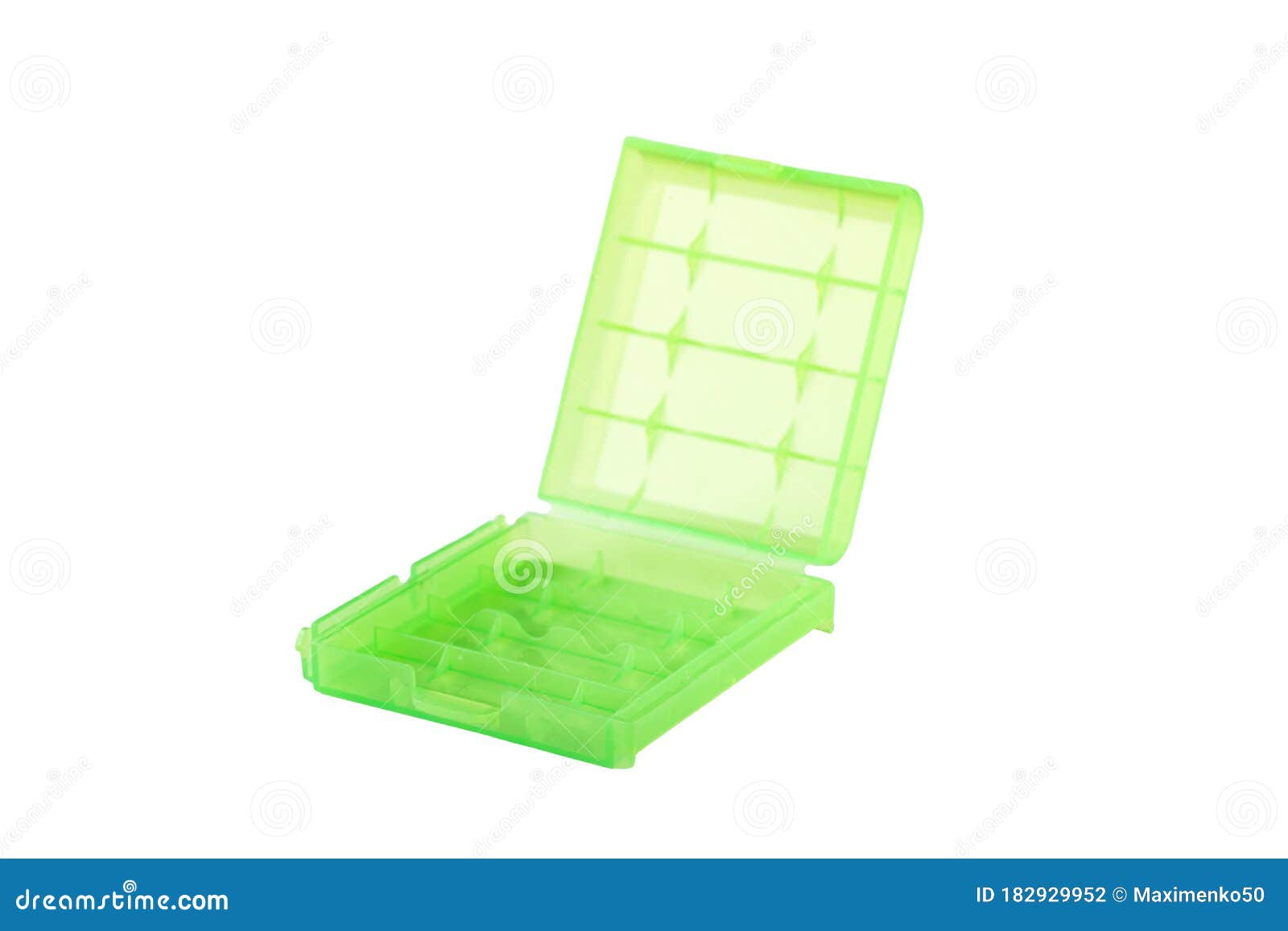 Plastic Green Battery Boxes for Storage Isolated on White Stock Photo ...
