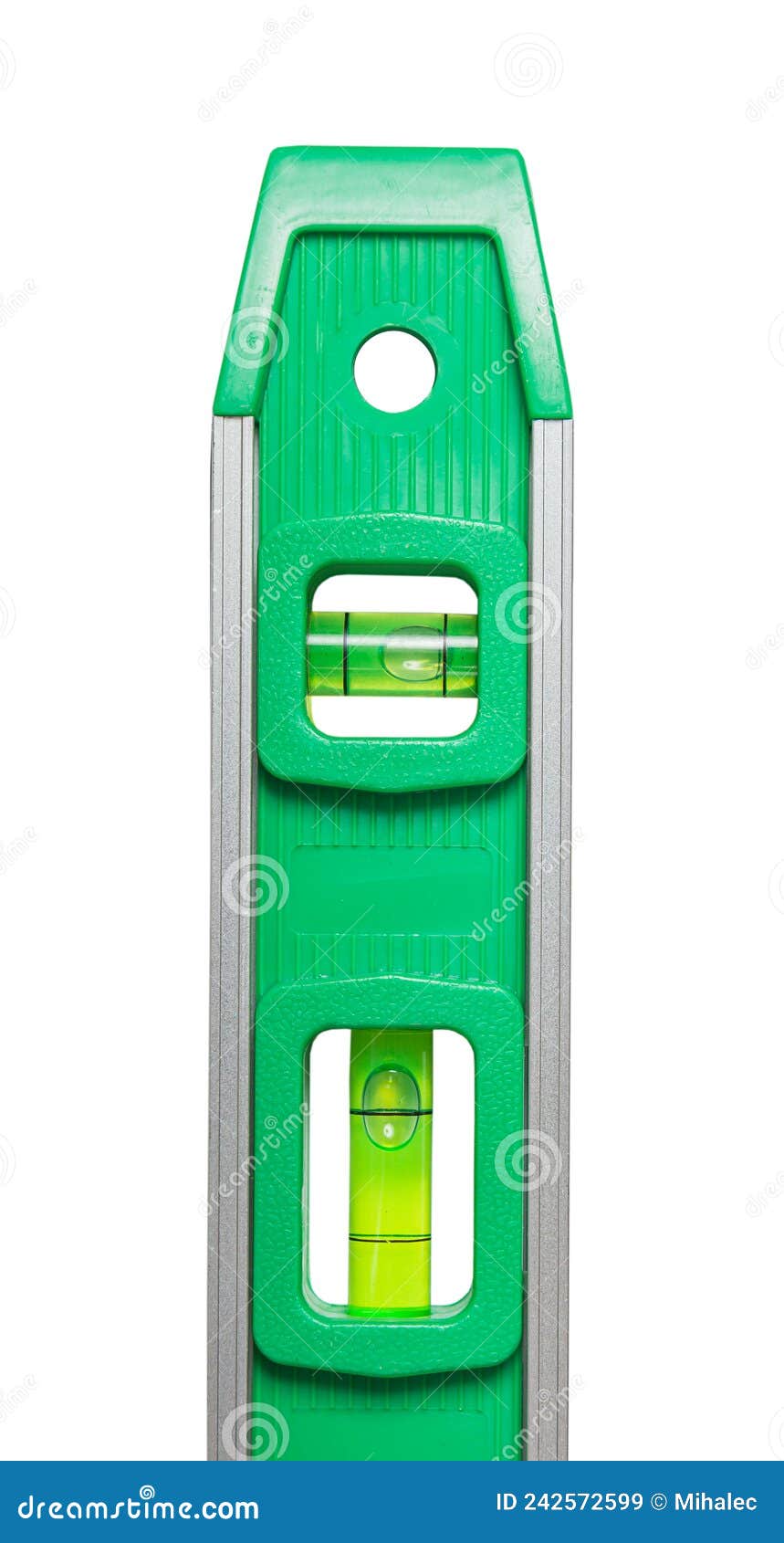 Plastic Green Construction Level Isolated on White Stock Image - Image ...