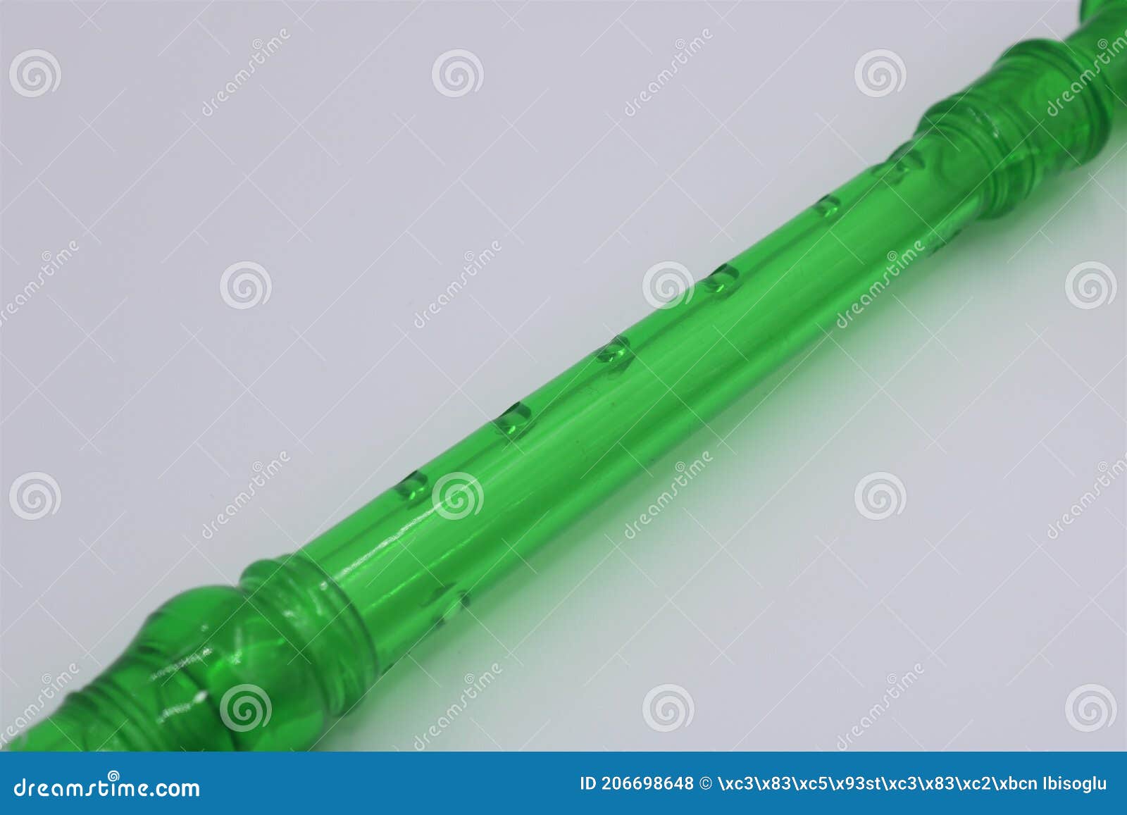 Plastic Green Flute on White. Stock Photo - Image of musical, green ...