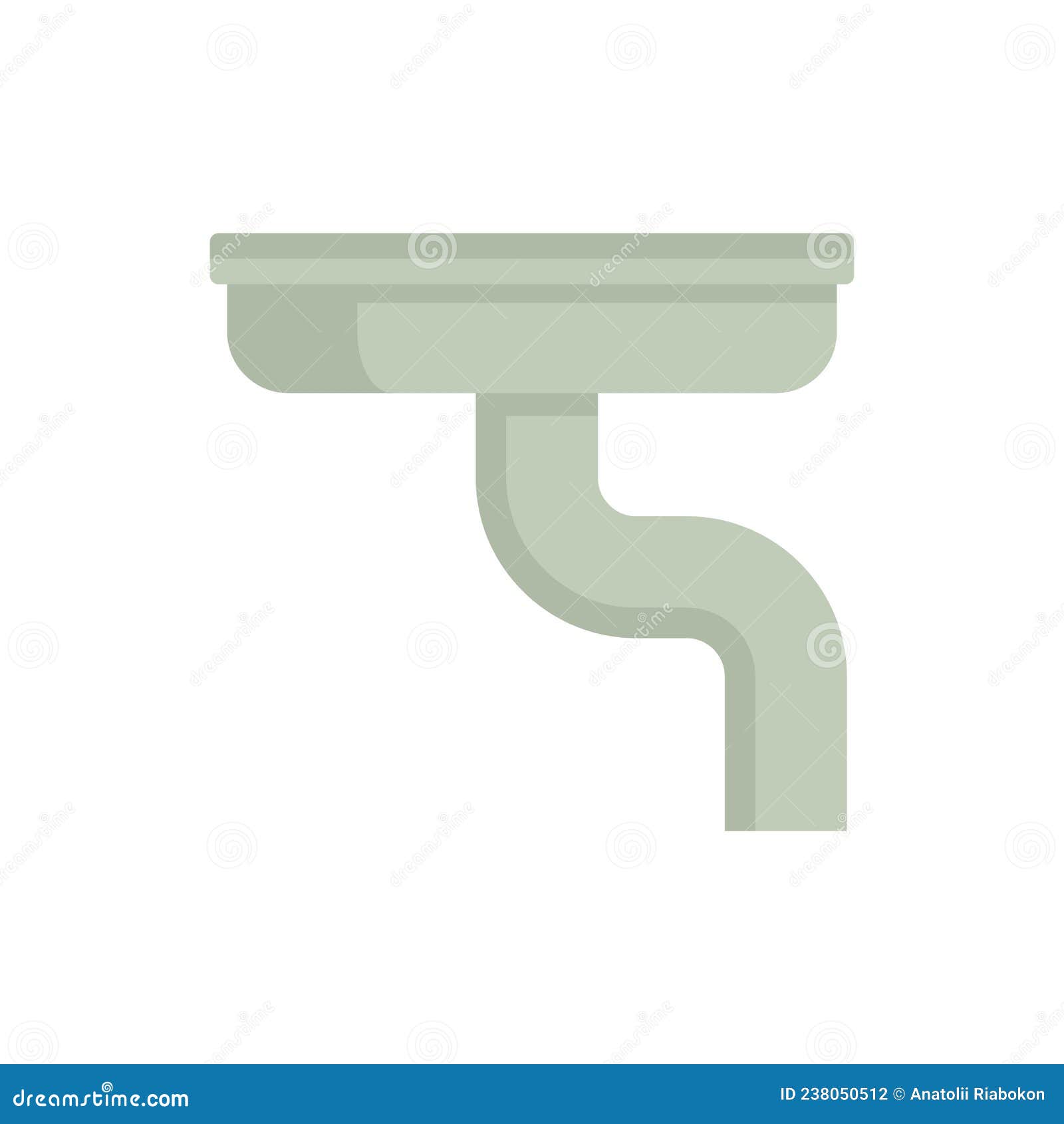 Plastic Gutter On The Roof Of The Building And Downpipe On The Wall ...