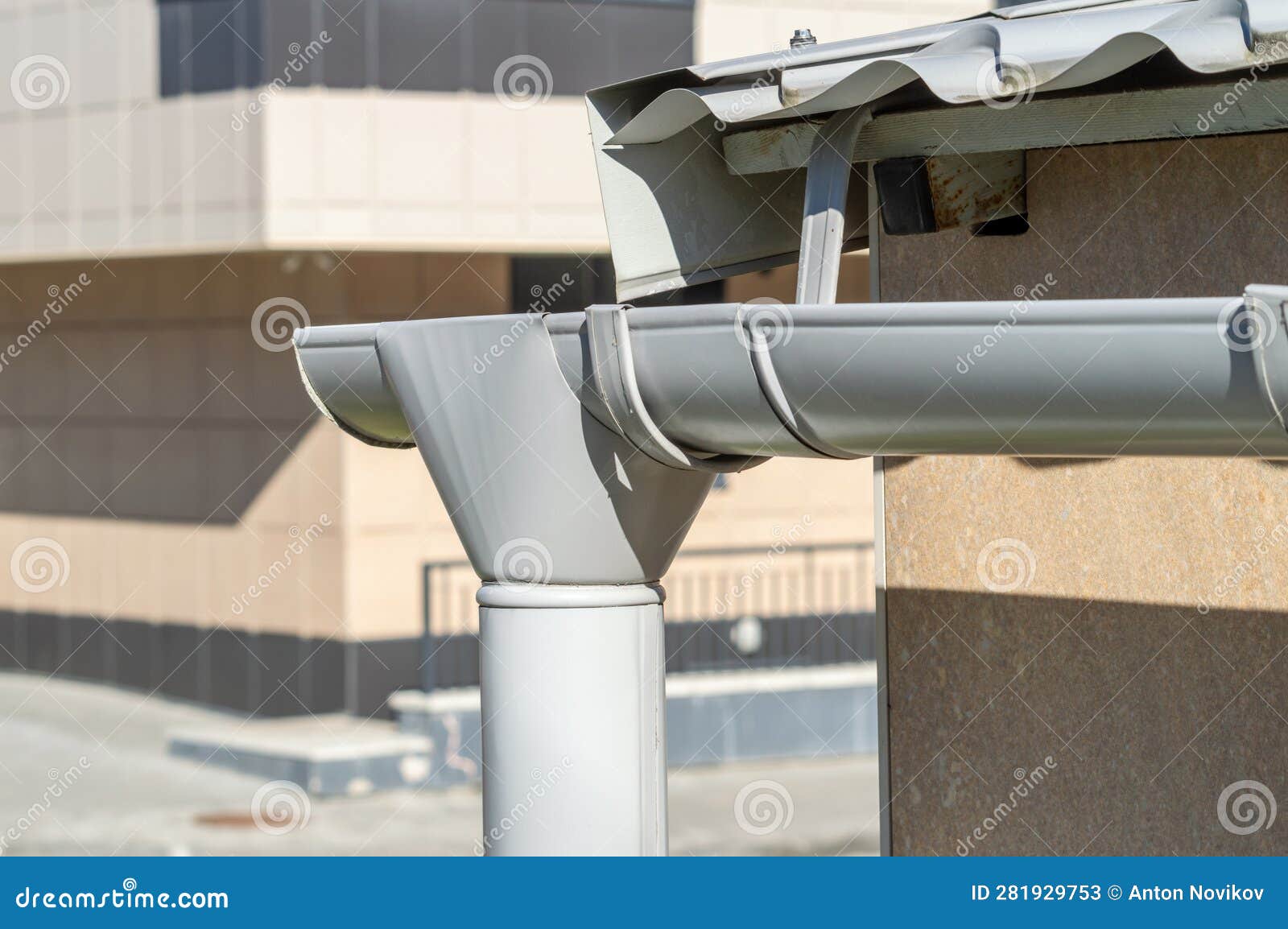 Plastic gutter stock image. Image of facade, flow, weather - 281929753