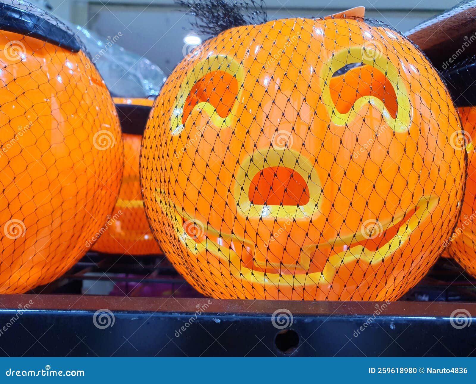 Plastic Halloween Pumpkins stock photo. Image of faith - 259618980