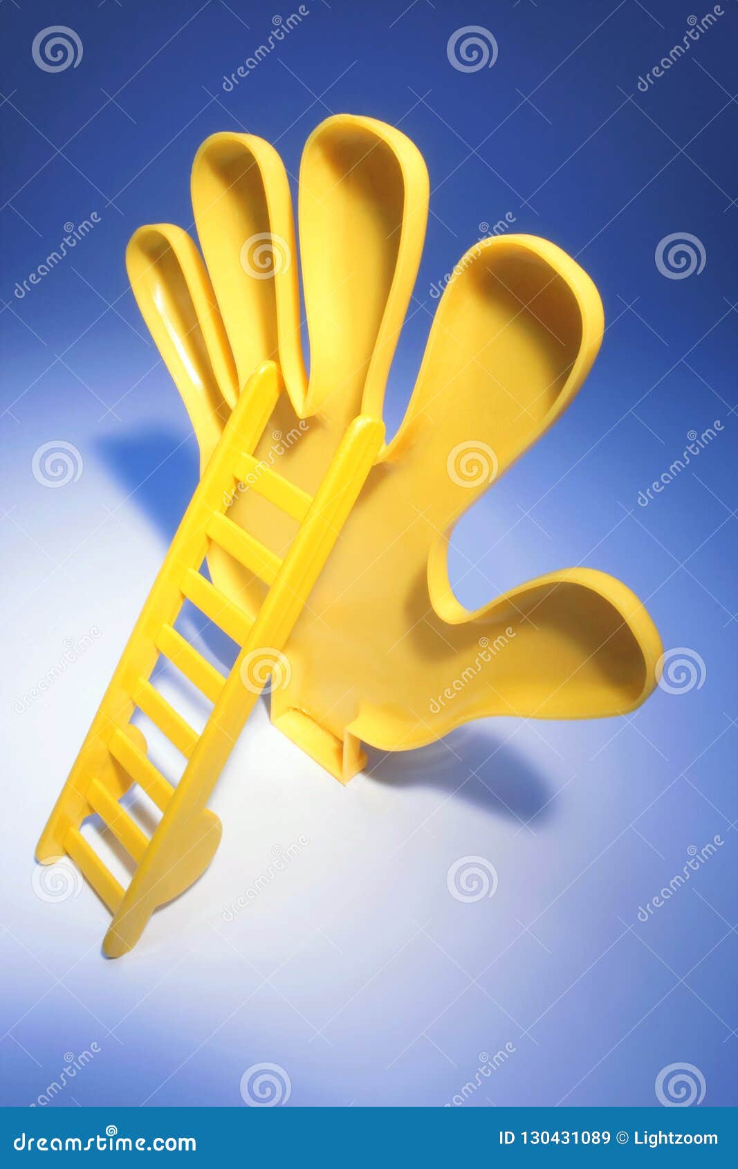 Plastic Hand with Miniature Ladder Stock Image - Image of renovation ...