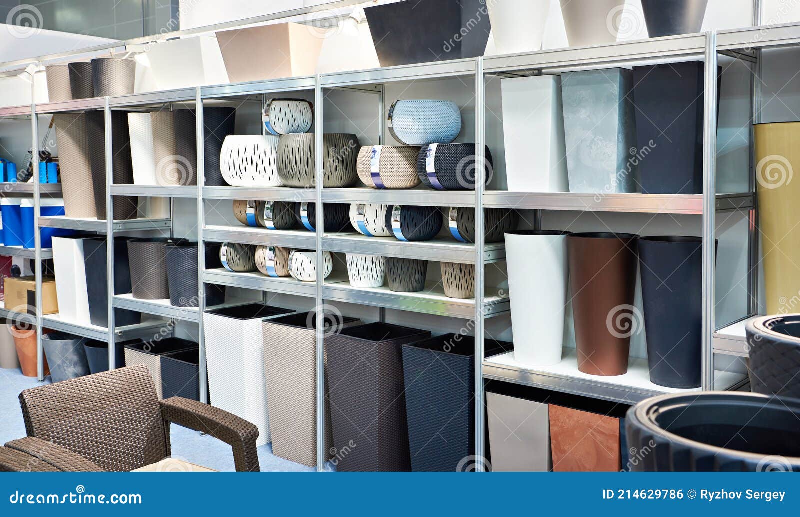 Plastic Household Containers in Store Stock Photo - Image of shop ...