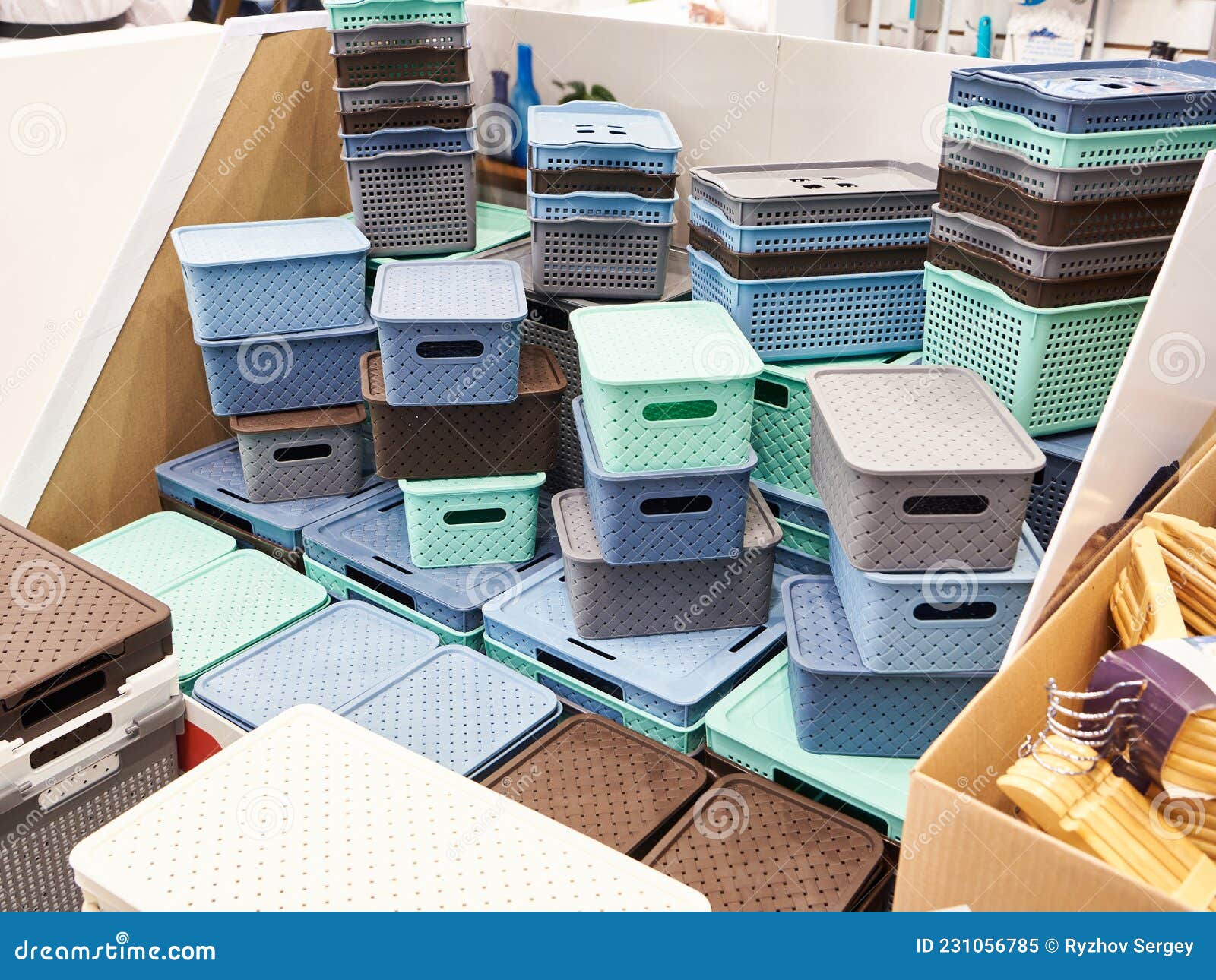 Plastic Household Containers in Store Stock Image - Image of business ...