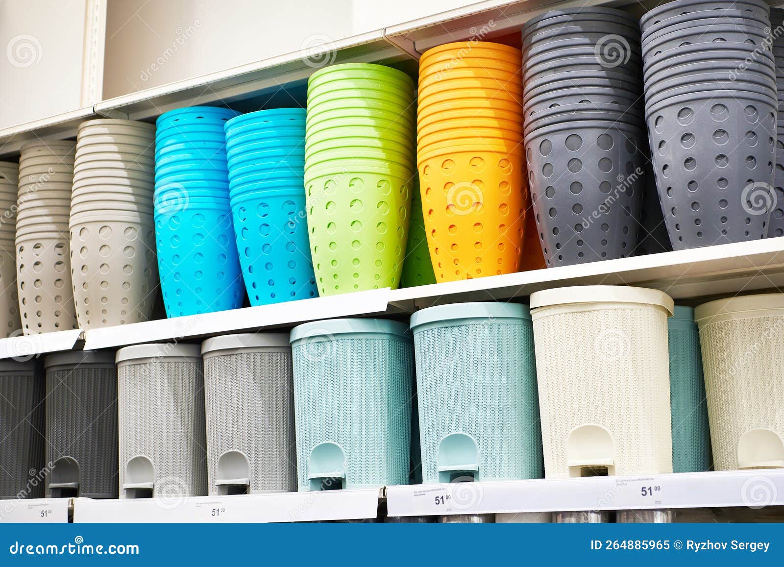 Plastic Household Containers in Store Stock Image - Image of shopping ...
