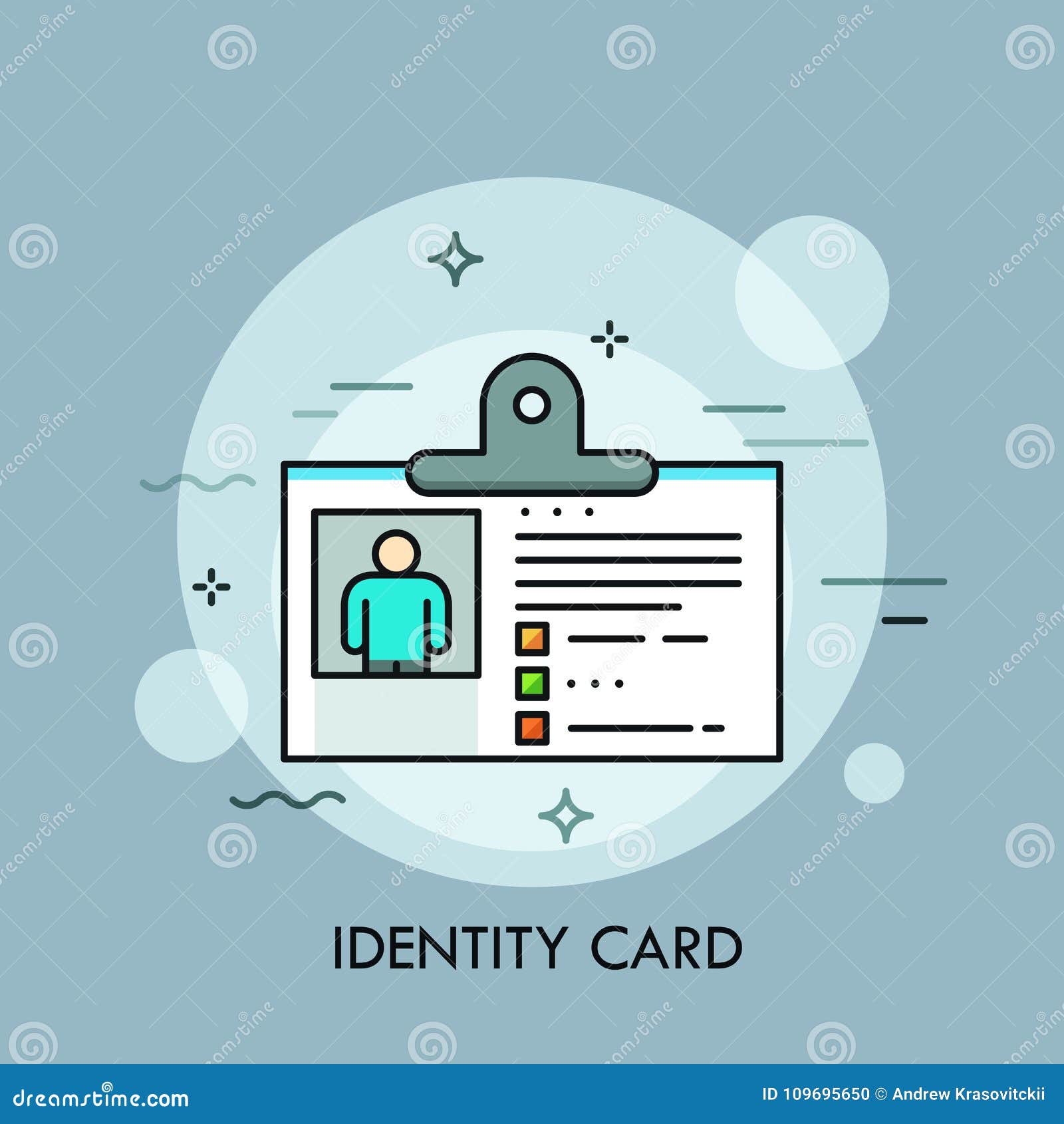 Plastic Identity Card, ID or Passport with Photo. Concept of Personal ...