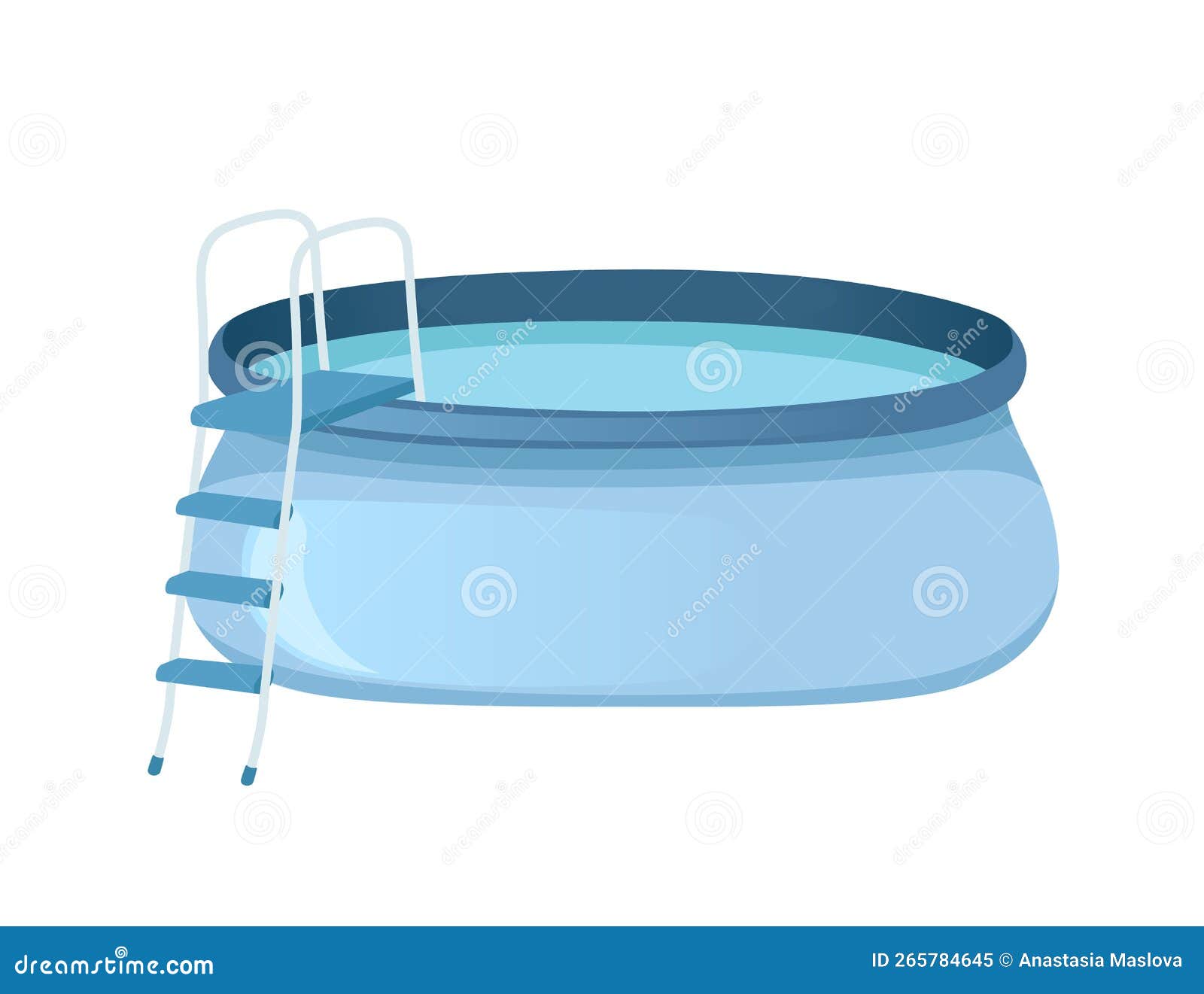 Plastic Inflatable Pool with Ladder Vector Illustration Isolated on ...