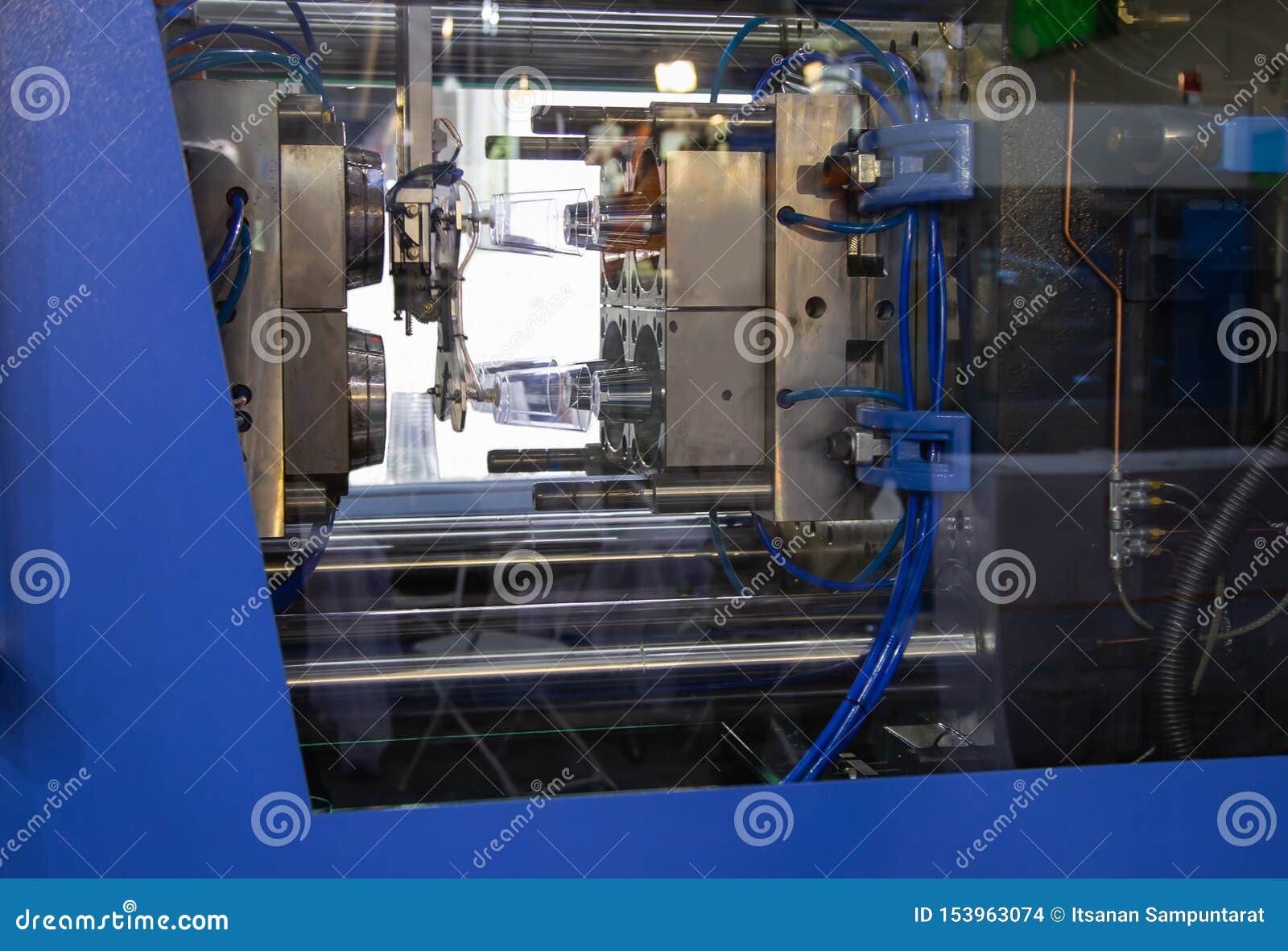 Plastic Injection Molding Press Machine Stock Photo - Image of process ...