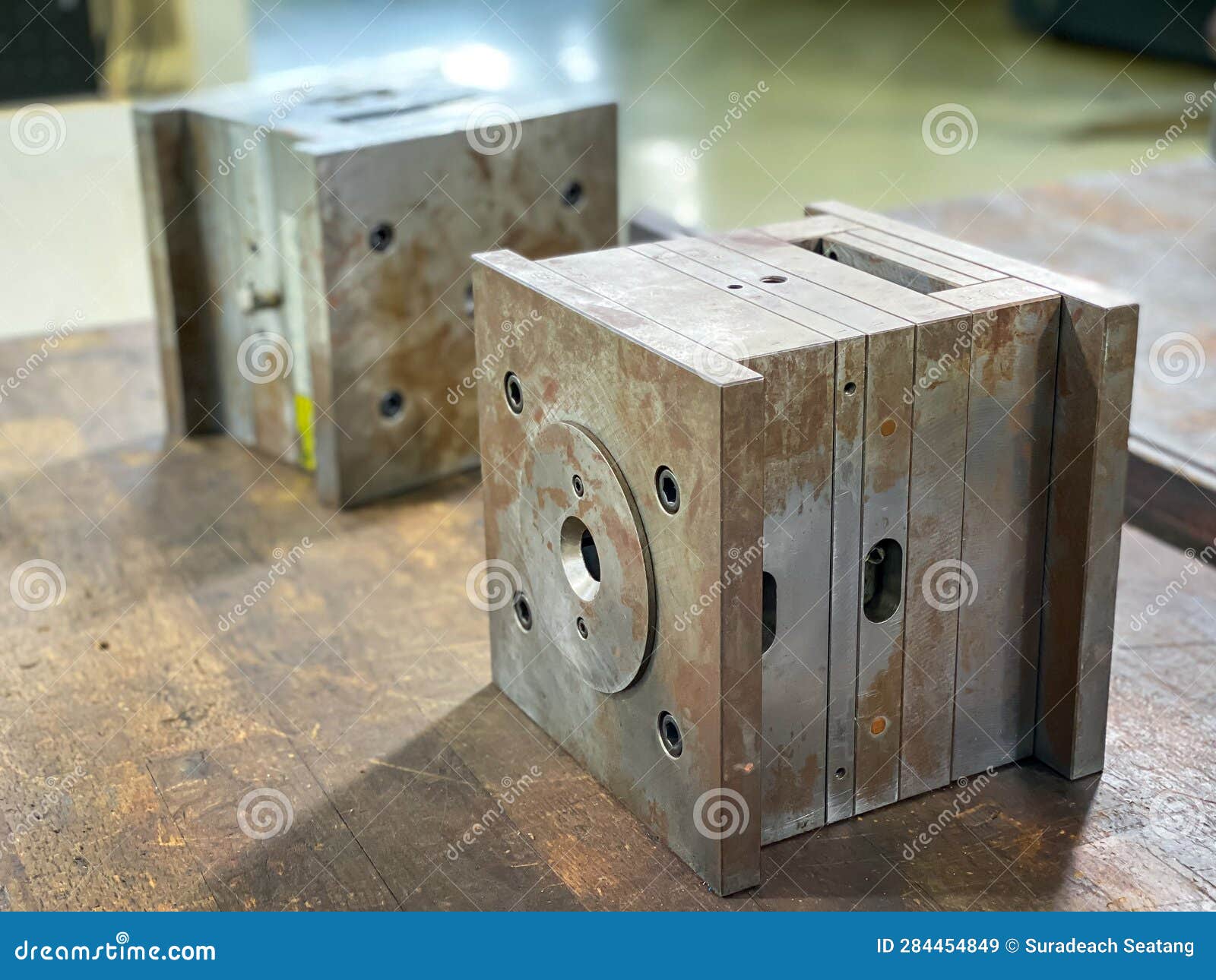 Plastic Injection Molding on the Table Stock Image - Image of assembly ...