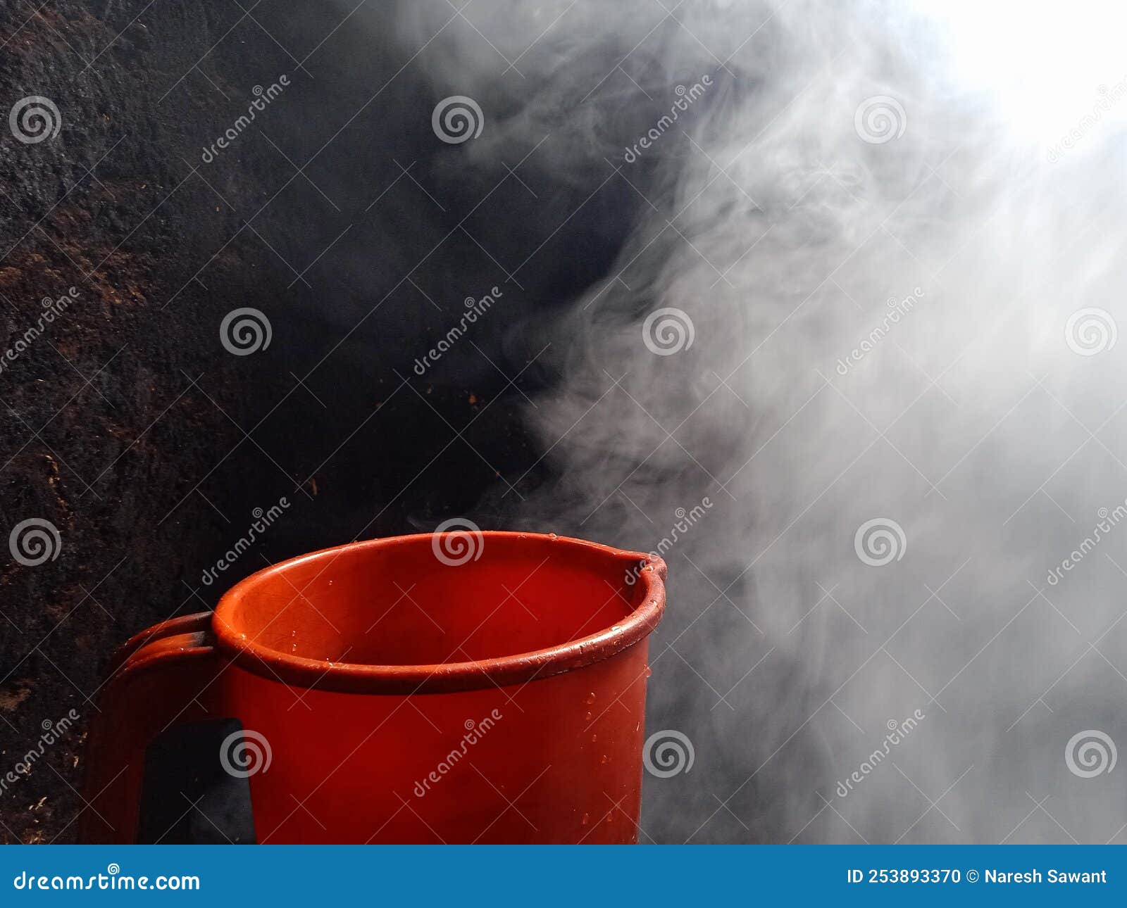 Plastic Jar and Abstract Smoke on a Dark Background. Stock Photo ...