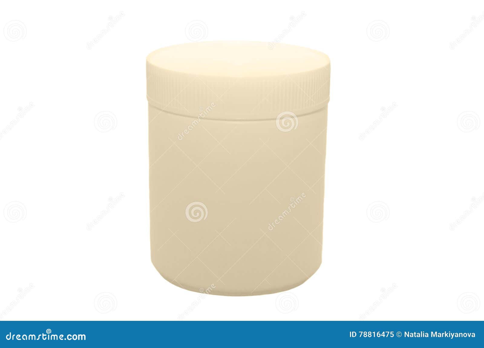 Plastic jar of beige stock image. Image of background - 78816475